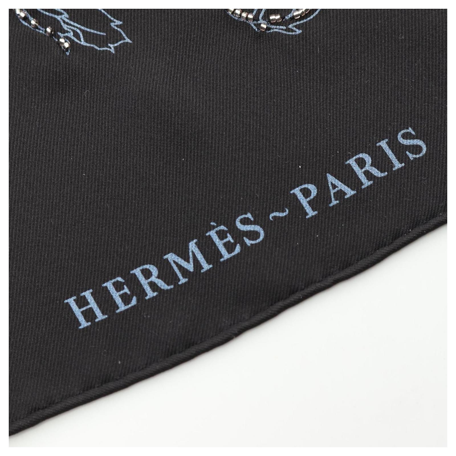 Hermès Hermes Carré 90 Robe Legere Silk Scarf Black Multiple colors ref ...