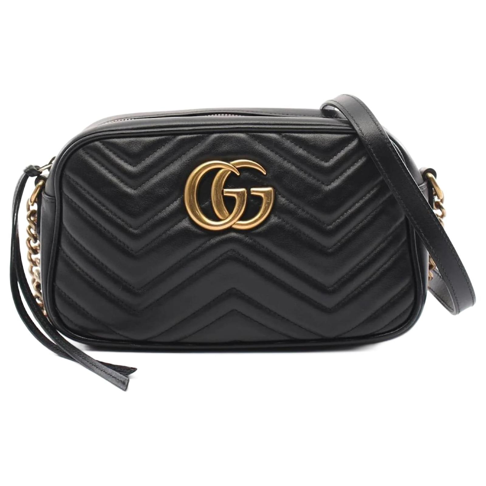Gucci GG Marmont Leather Shoulder Bag Black ref.1772310 - Joli Closet