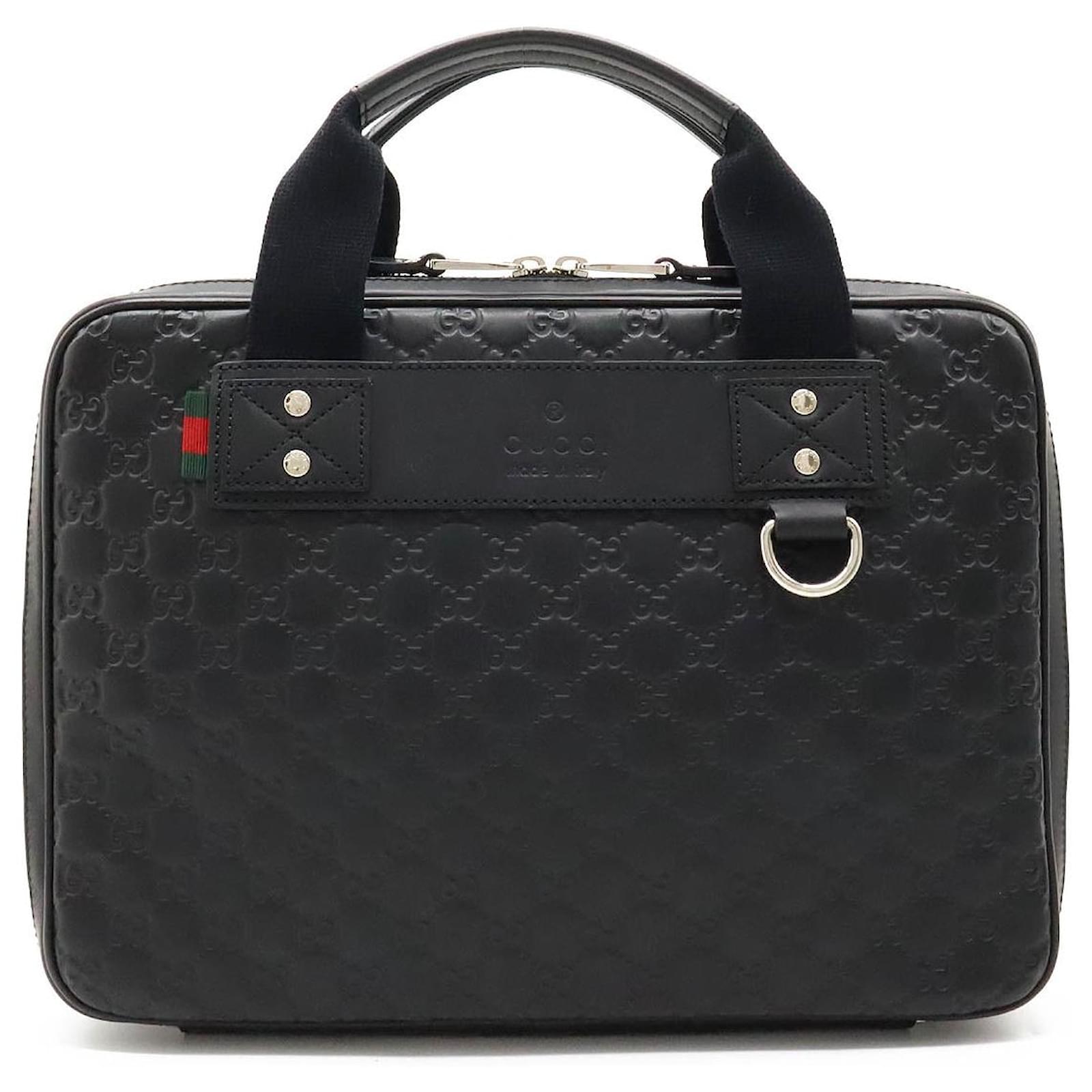 Gucci Rubber Leather PC Case Business Bag Black Plastic ref.1773016 ...