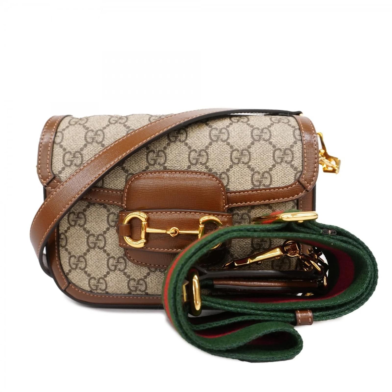 Gucci Brown Shoulder Bag GG Supreme Horsebit Plastic ref.1774261 - Joli ...