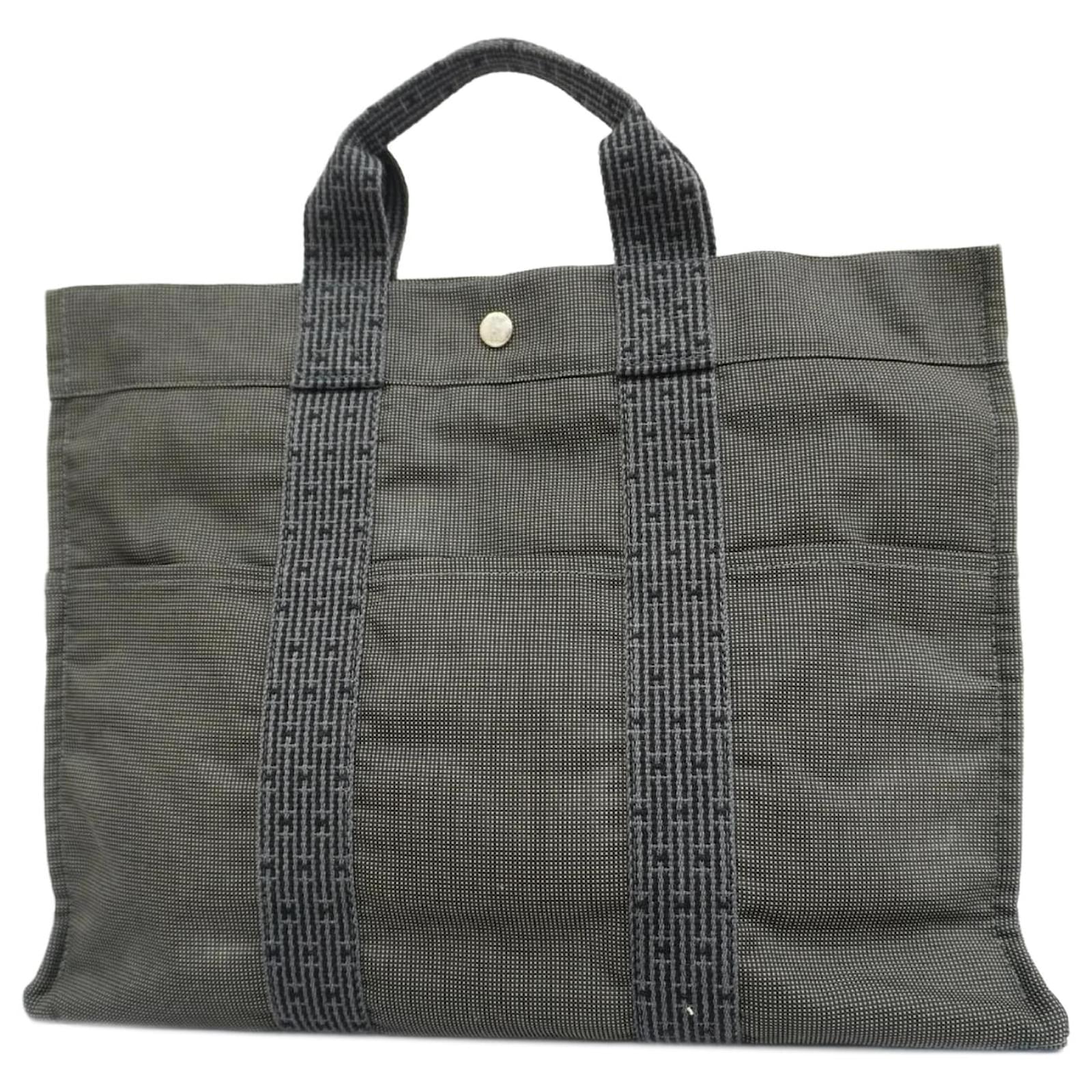 Hermès Hermes Tote Bag Air Line MM Canvas in Gray Brown Cloth ref ...