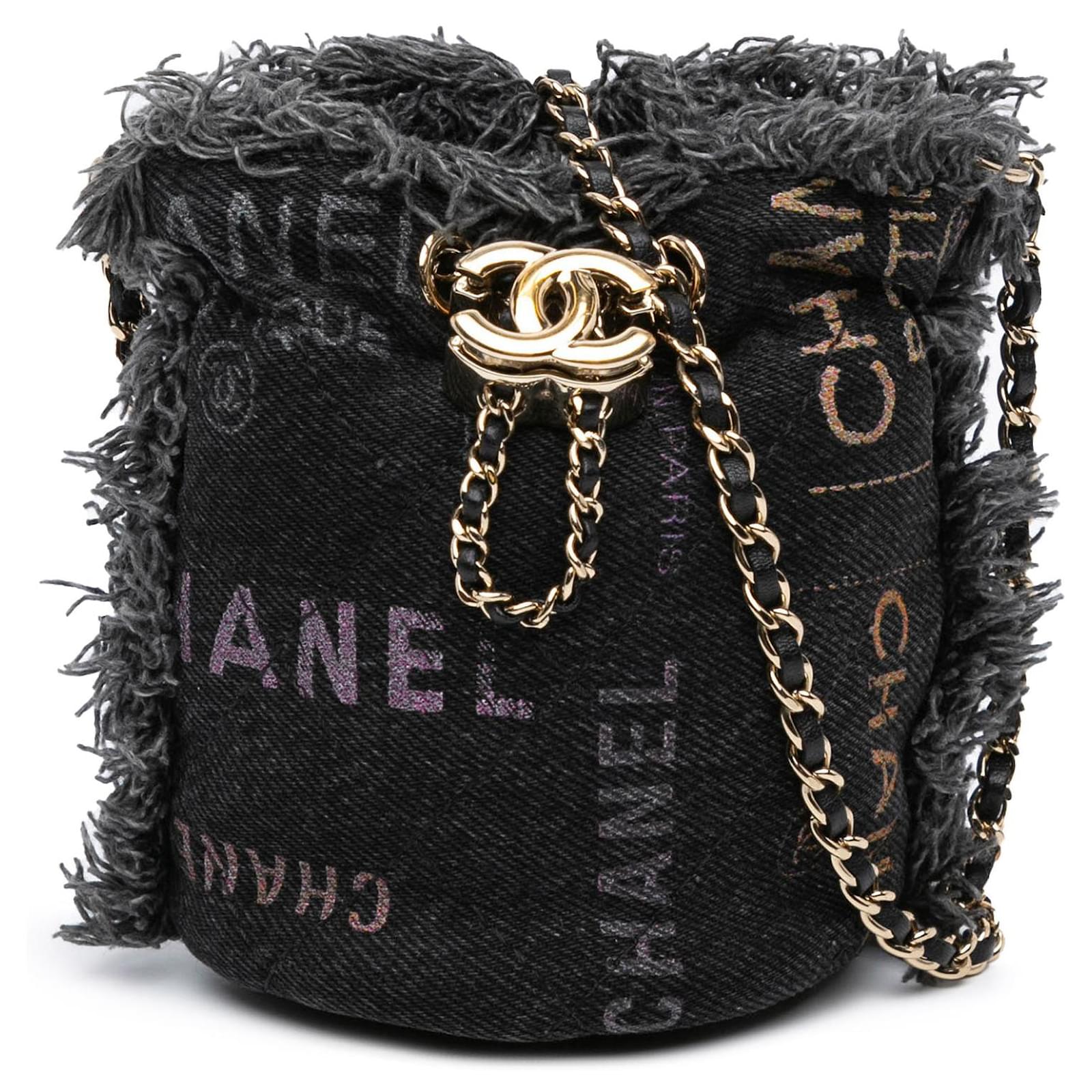 Gray Chanel Mini Denim Mood Bucket with Chain ref.1786016 - Joli Closet