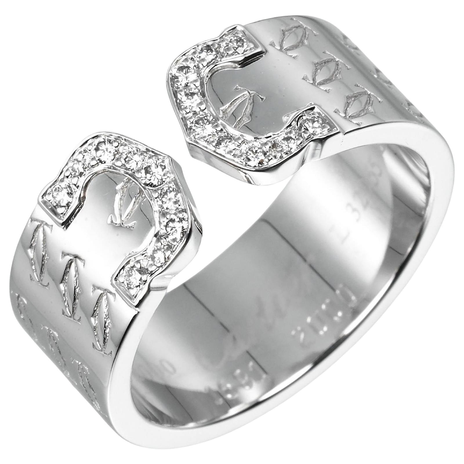 Bague Cartier 2C Joyeux Anniversaire 2000 Or blanc Doré ref.1789341 ...