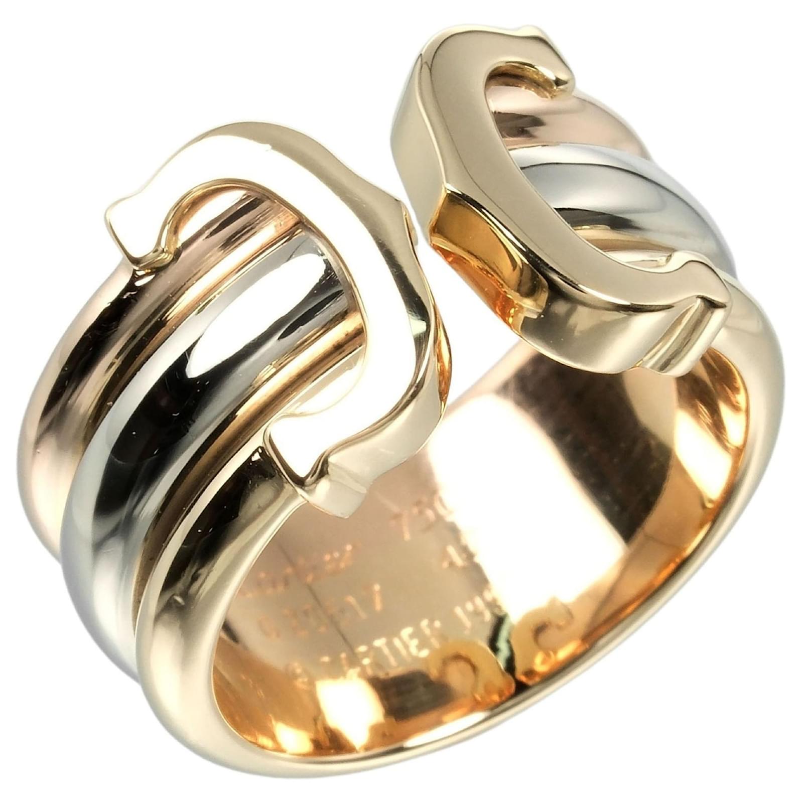 Cartier 2C Band Ring in 18K Gold White gold Yellow gold Pink gold ref ...