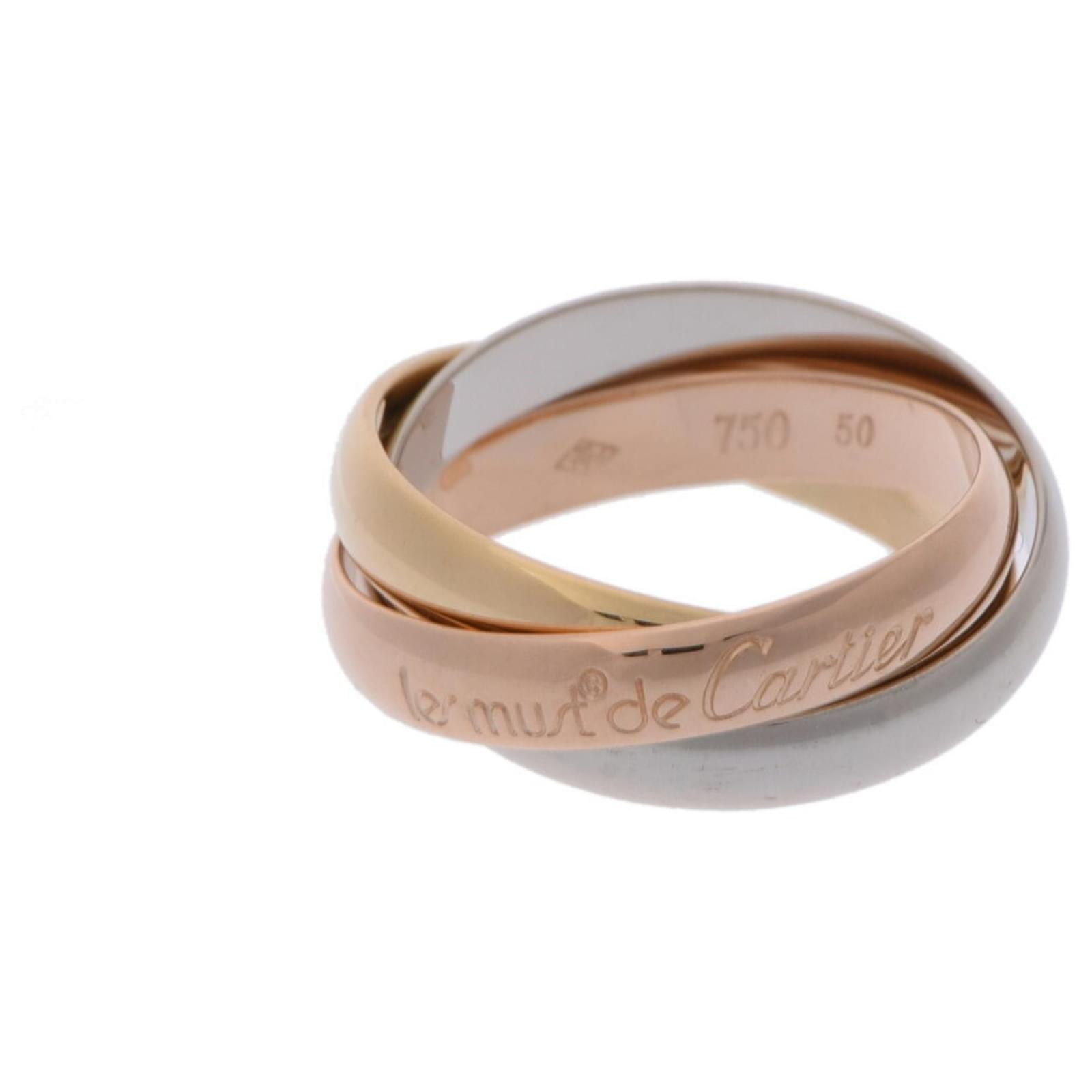 Cartier Trinity Ring in Three Colors White gold Yellow gold Pink gold ...