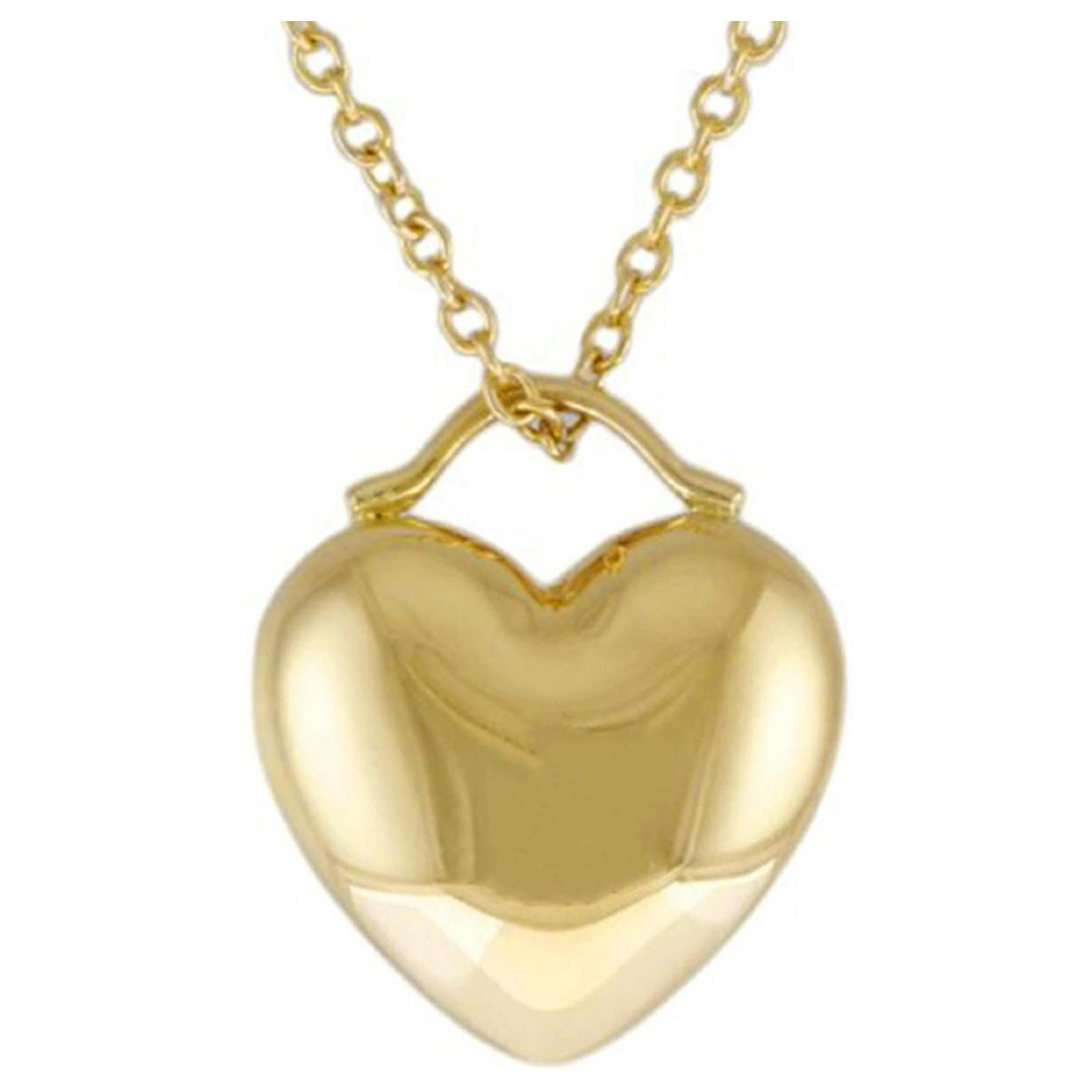 Tiffany & Co Tiffany Sentimental Heart Necklace in 18K Gold Golden ...
