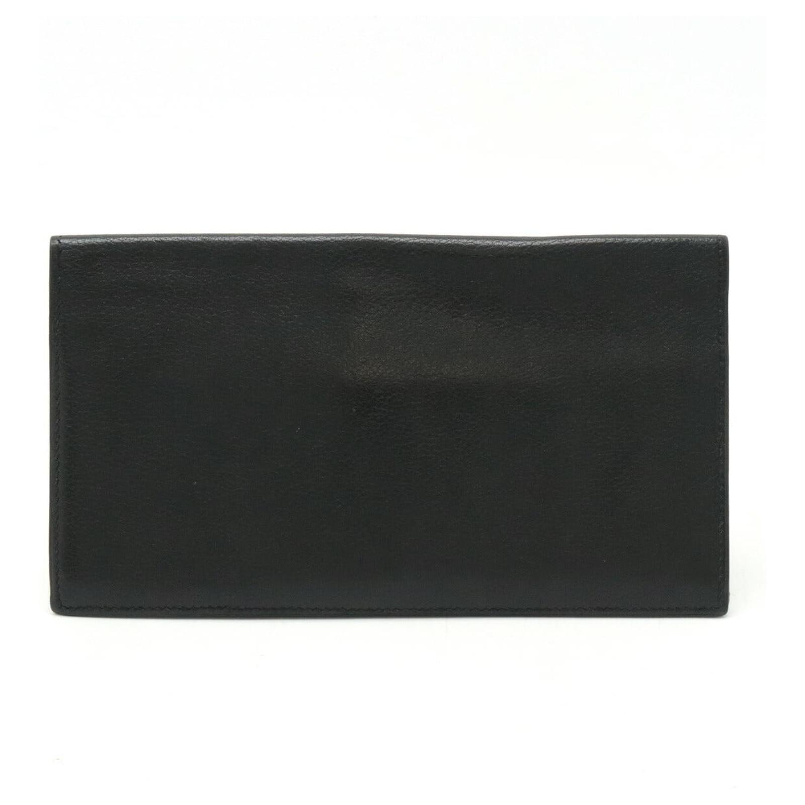 Hermès Hermes MC2 Fleming Evergrain Long Wallet Black Leather ref ...