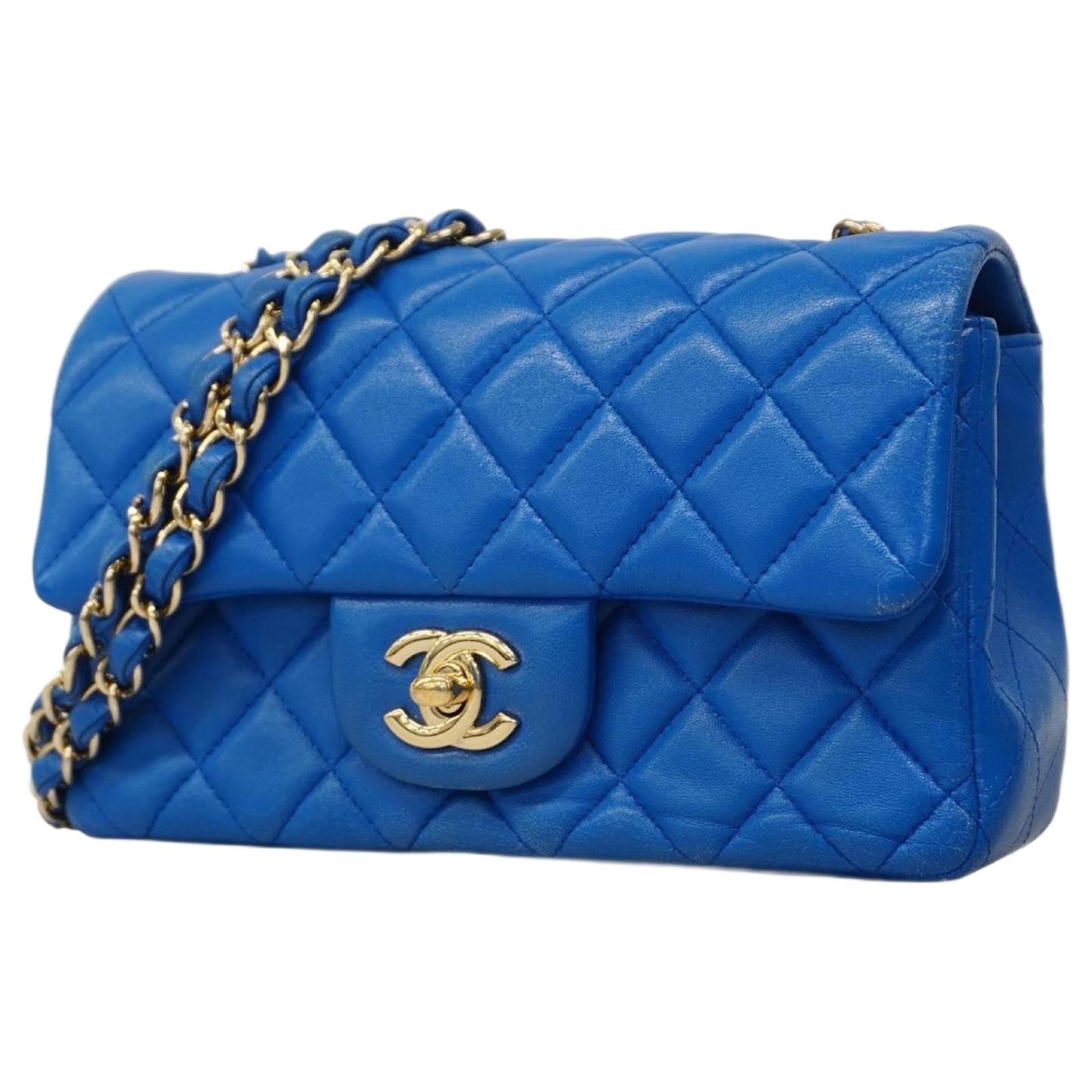 Chanel Classic Flap Blue Leather ref.1814546 - Joli Closet