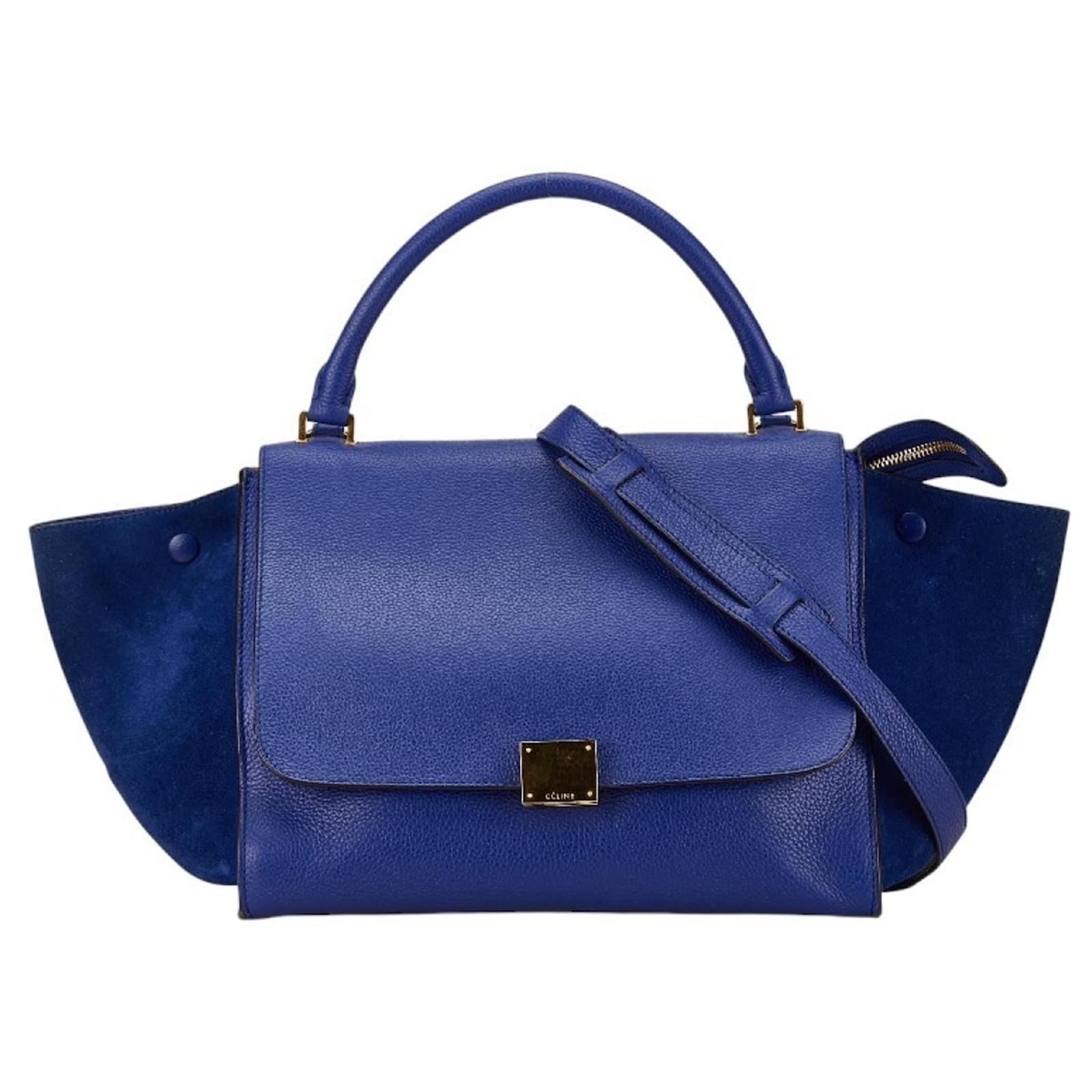 Céline Celine Blue Leather and Suede Handbag ref.1816236 - Joli Closet