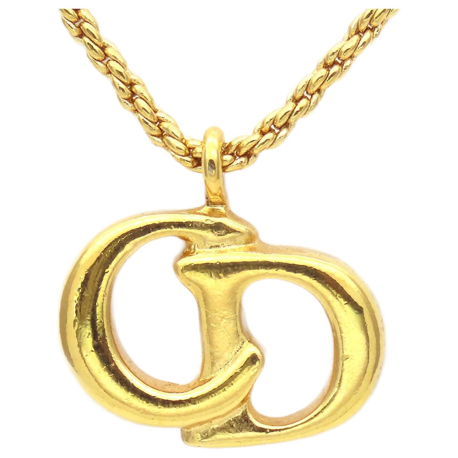 Christian Dior CD Logo Necklace Golden Metal ref.1820819 - Joli Closet