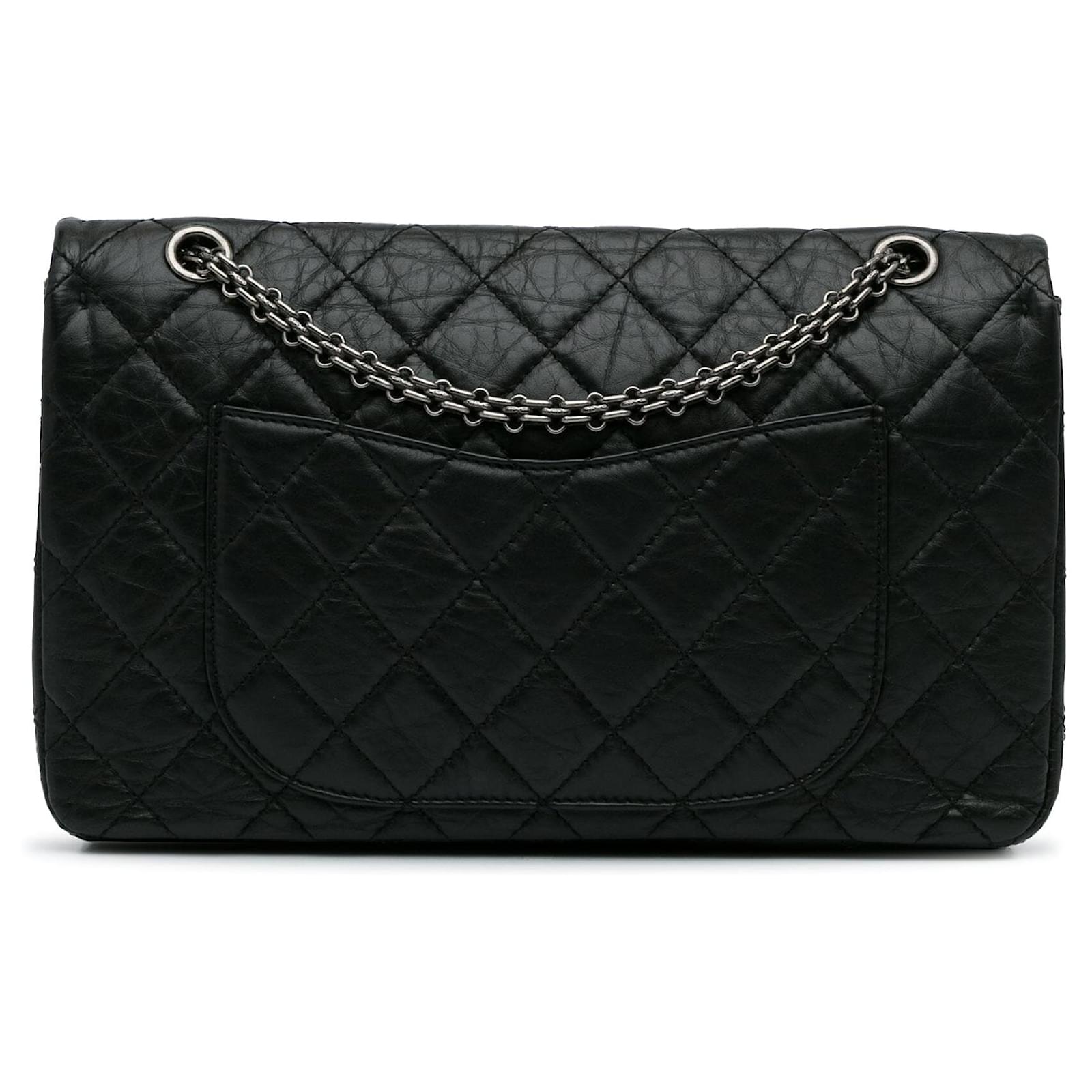 Chanel Reissue 2.55 Aged Calfskin Double Flap 227 Black Leather ref ...