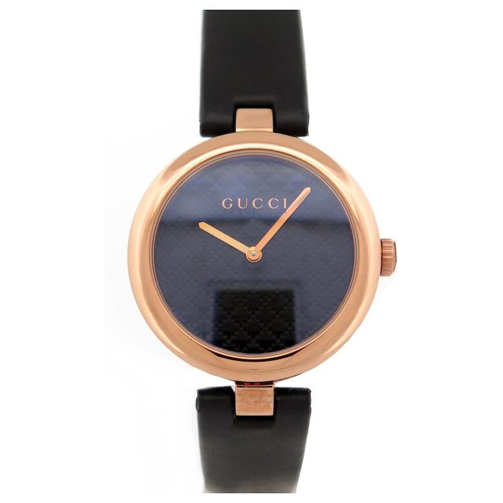 NEW GUCCI DIAMANTISSIMA WATCH 32 MM YA141401 QUARTZ STEEL & LEATHER ...