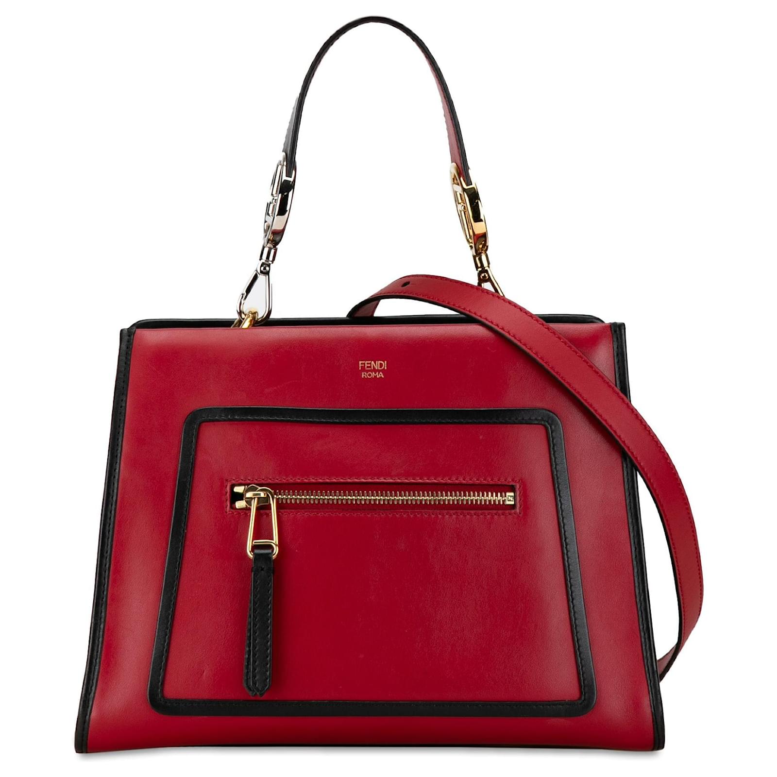 Red Fendi Small Leather Runaway Satchel ref.1824161 - Joli Closet