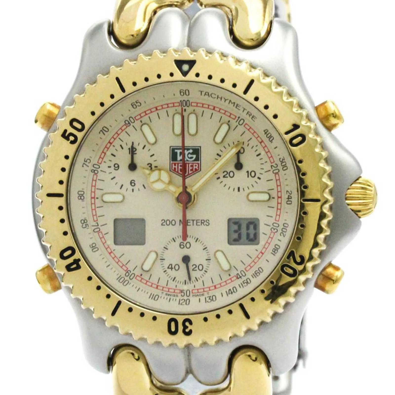 TAG HEUER Sel Chronograph Gold Plated Steel Mens Watch S25.706 ref ...