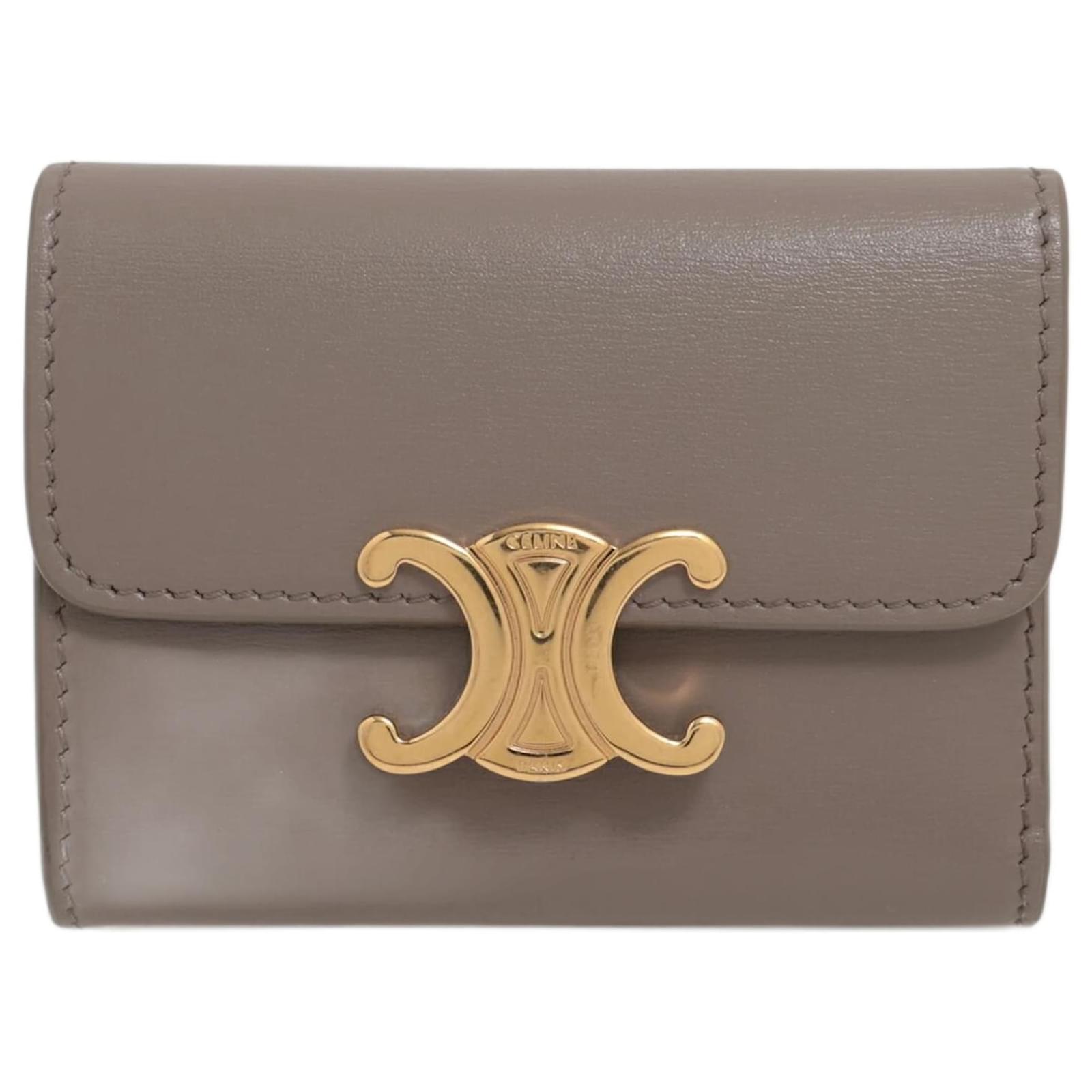Céline Celine Triomphe Leather Compact Wallet (Sold) - Joli Closet
