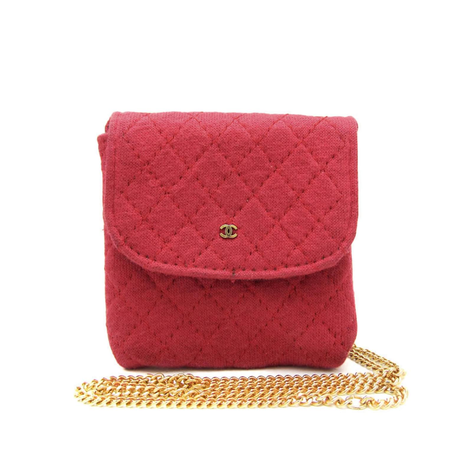 Code Coco Chanel Matelasse Coco Mark Chain Shoulder Mini Pouch Red ...