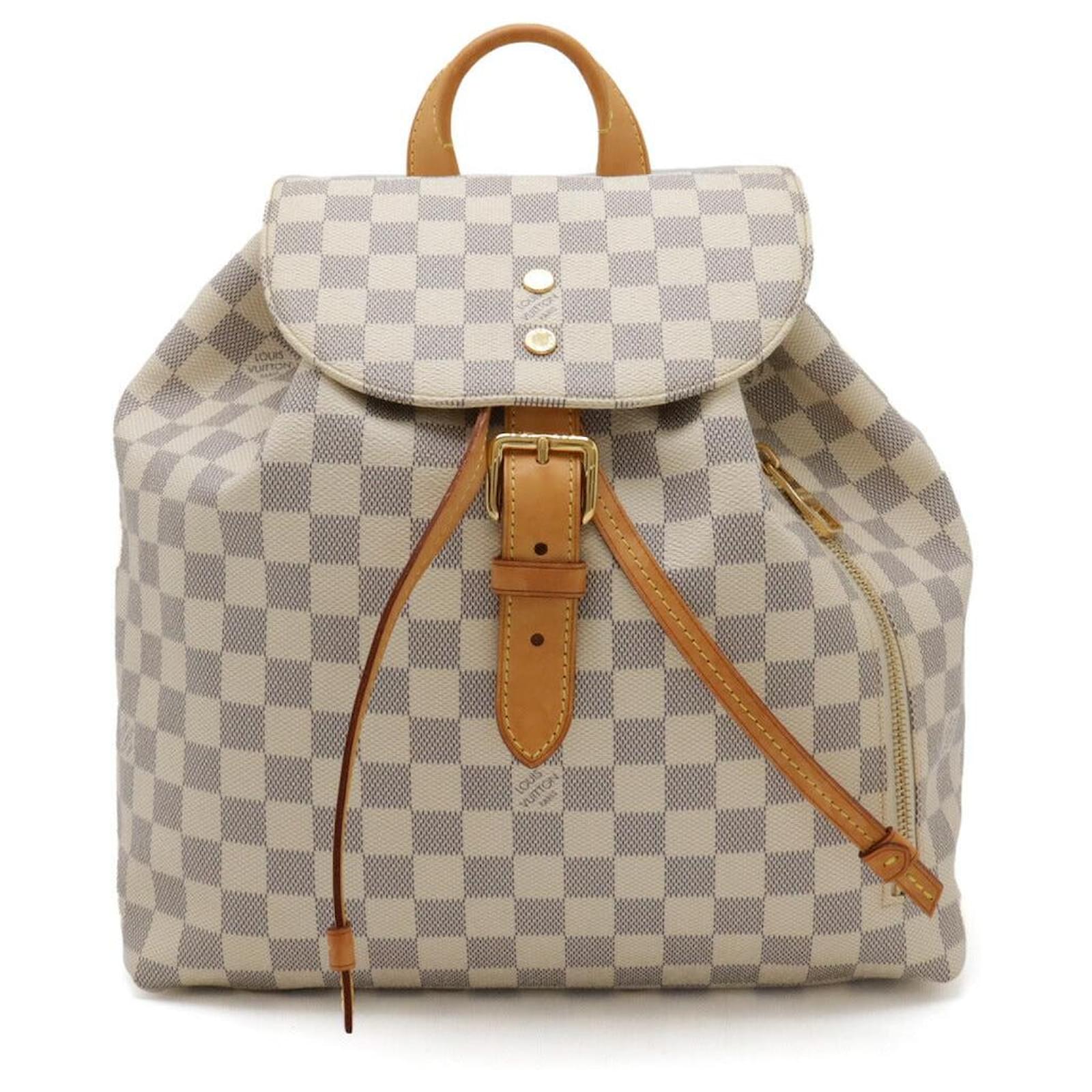 Louis Vuitton Damier Azur Sperone Backpack N41578 White Cloth ref.1826827 - Joli Closet