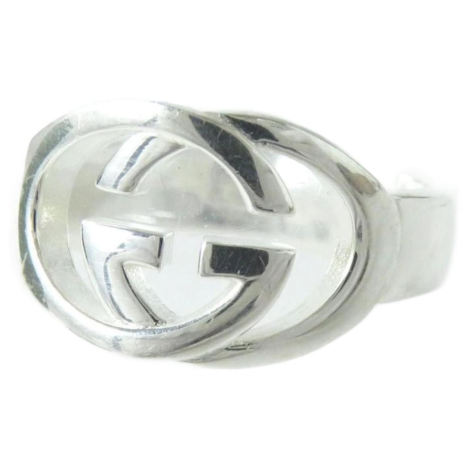 Gucci AG925 Interlocking G Silver Ring Silvery Metallic Metal ref ...