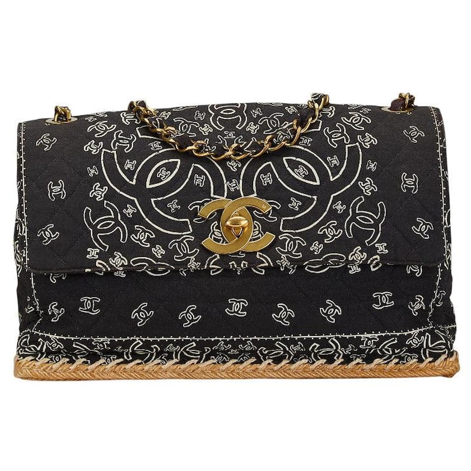 Chanel Cotton Matelasse Coco Mark Bandana Chain Bag Black ref.1827056 ...