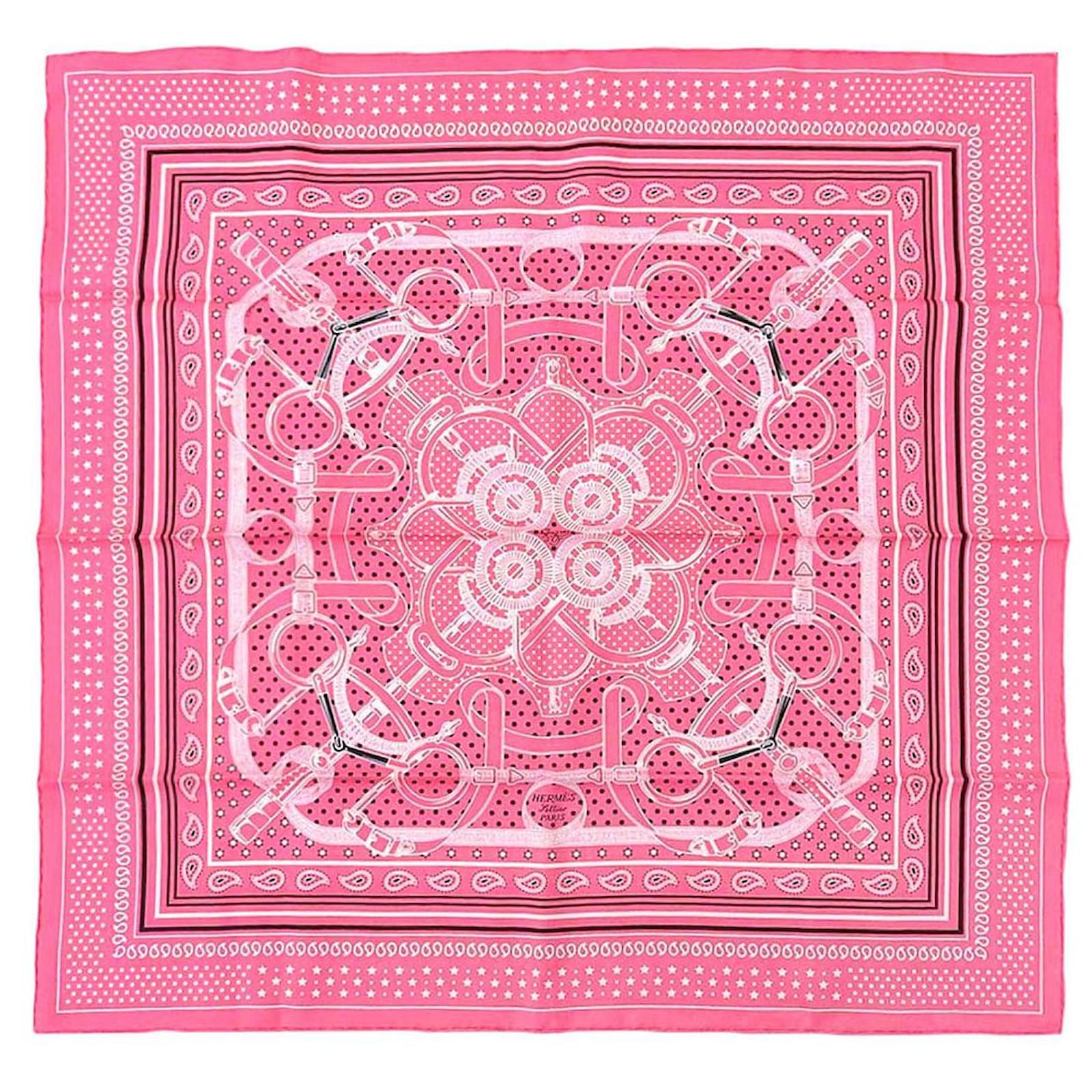 Hermès Hermes Silk Scarf Pink Bandana Pattern ref.1828013 - Joli Closet