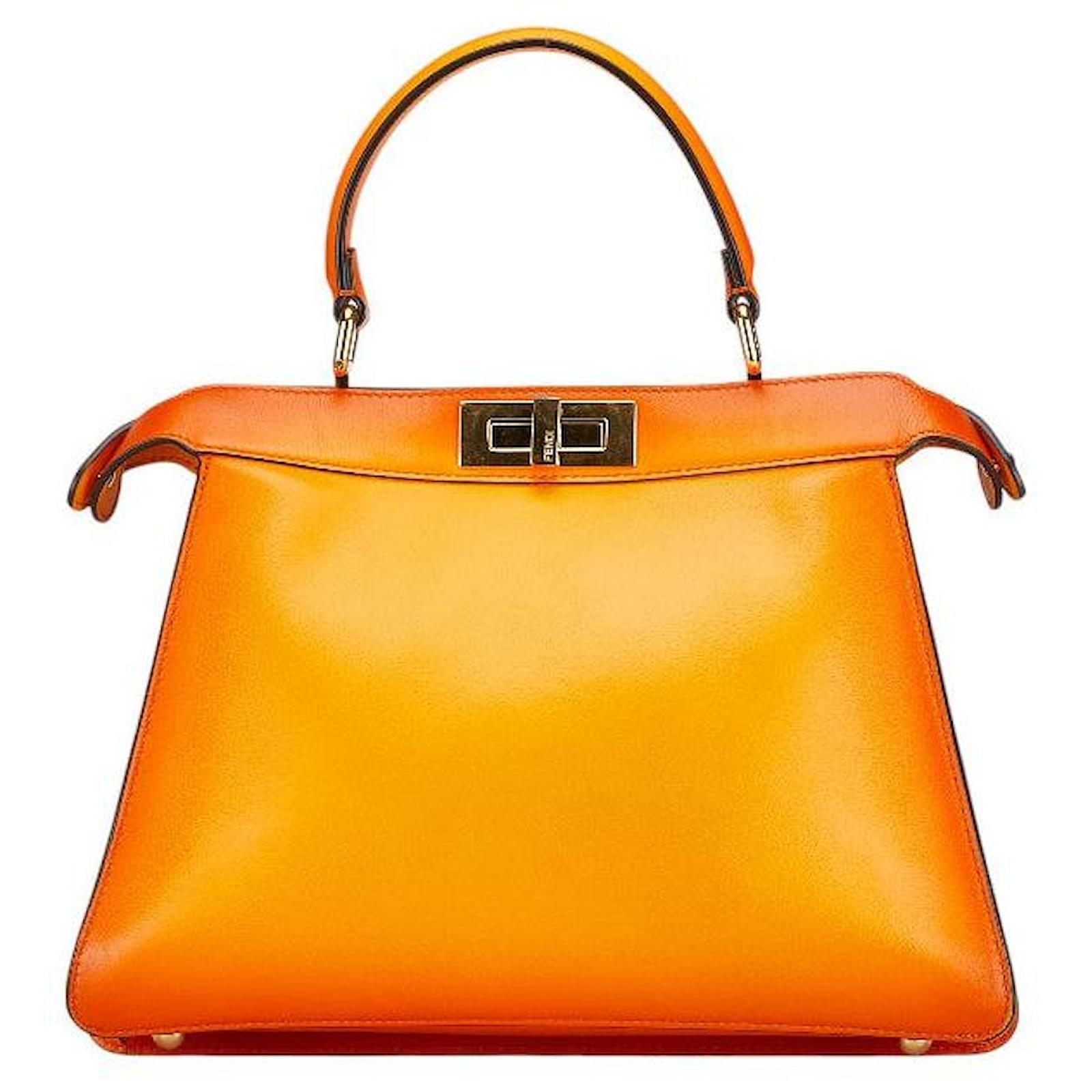 Fendi Peekaboo ISeeU Medium Leather Handbag 8BN321 Orange ref.1828139 ...