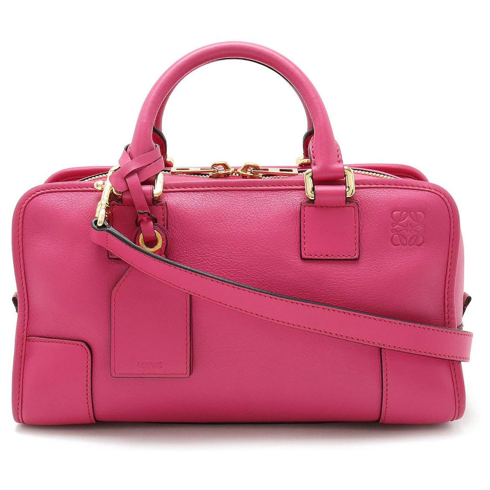 Loewe Leather Amazona 28 Anagram Handbag Pink ref.1829110 - Joli Closet