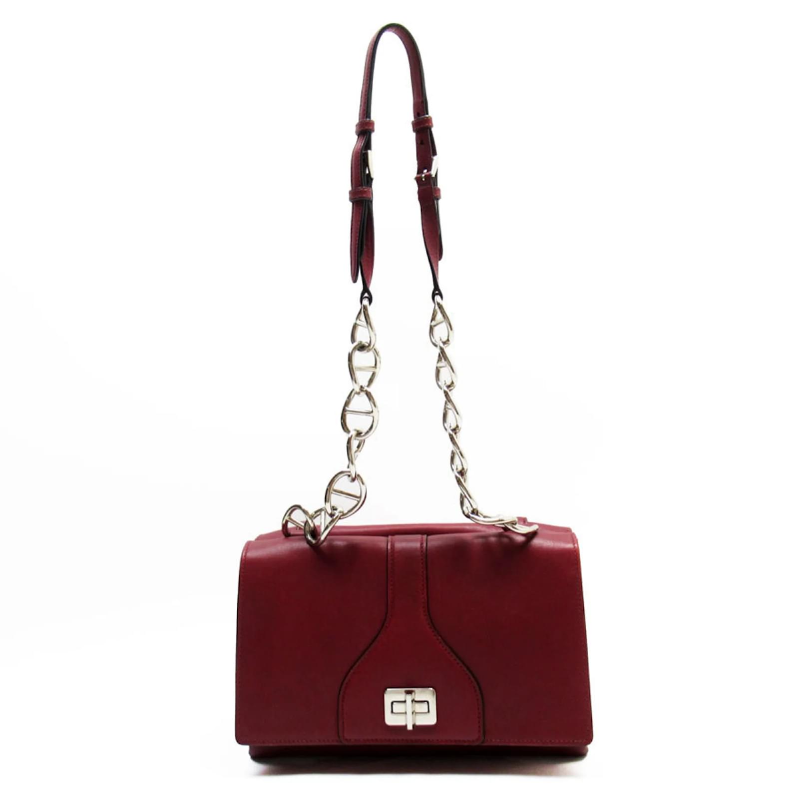 Prada Dark Red Leather Shoulder Bag ref.JC1829135 (Sold) - Joli Closet