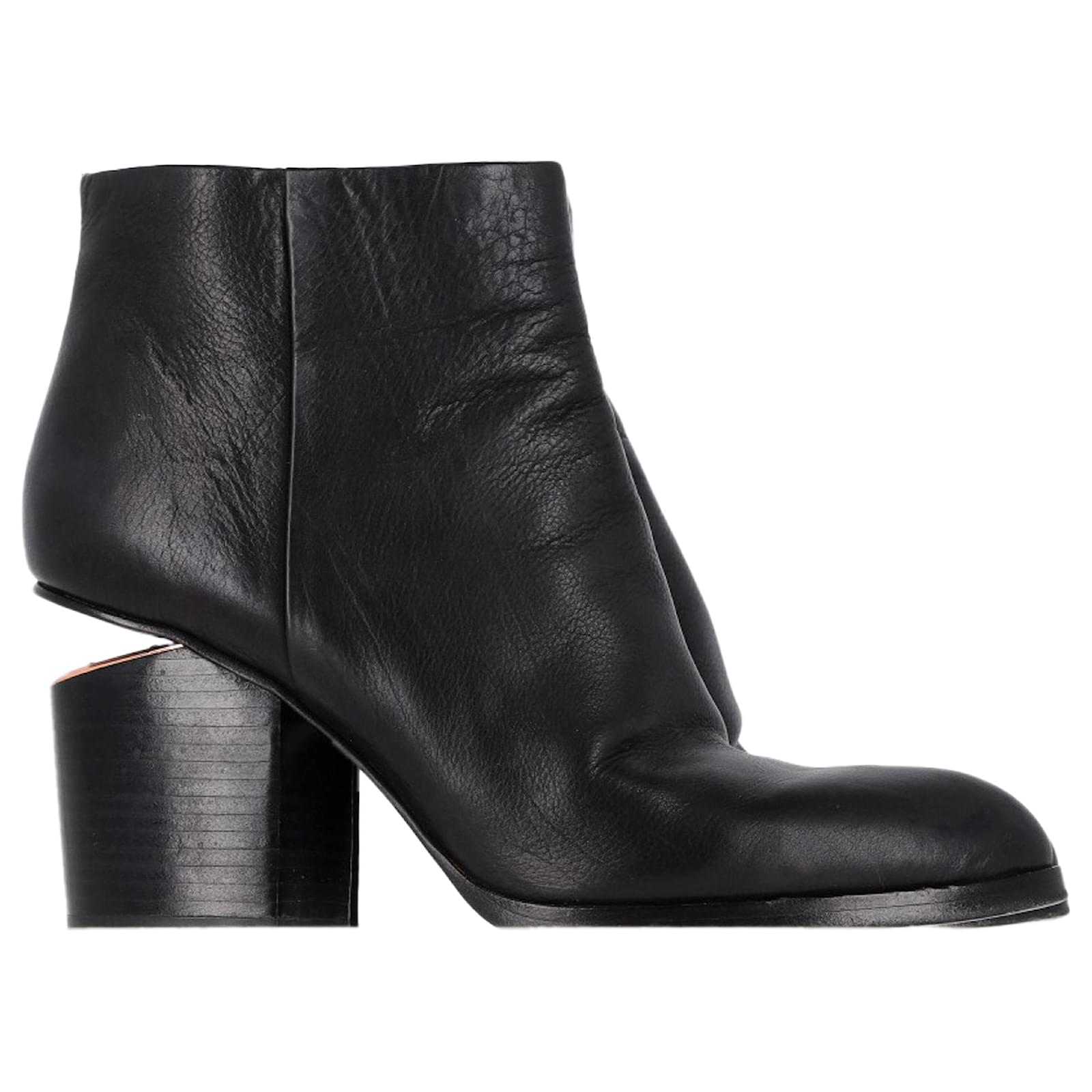 Alexander Wang Gabi Cutout Heel Ankle Boots in Black Leather ref ...