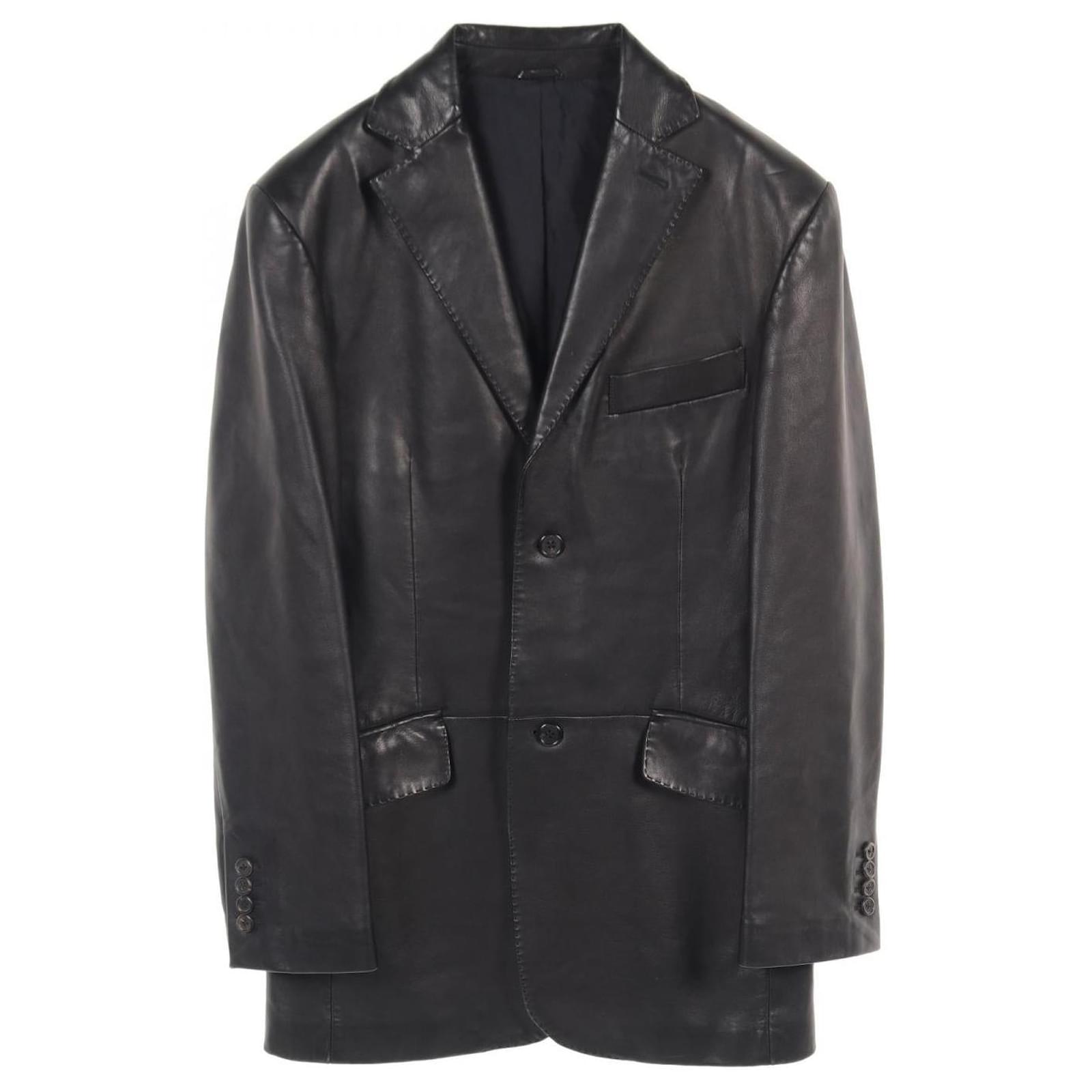Alfred Dunhill Dunhill Lambskin Leather Jacket Black Men ref.1832438 ...