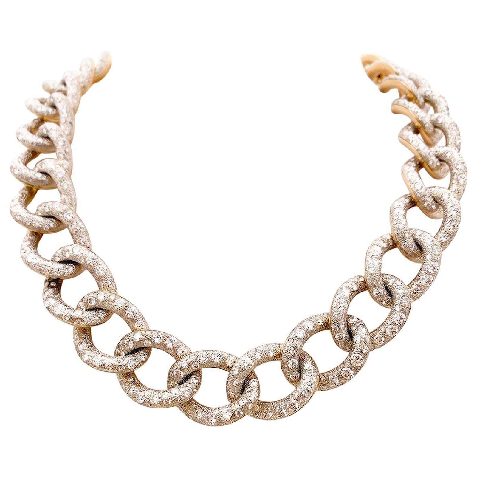 Pomellato necklace, 'Catene', rose and white gold, diamonds. Pink gold ...