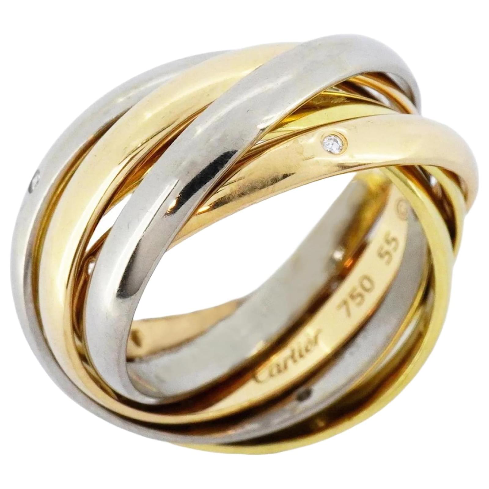 Cartier Trinity Ring White gold Yellow gold Pink gold ref.1836230 ...