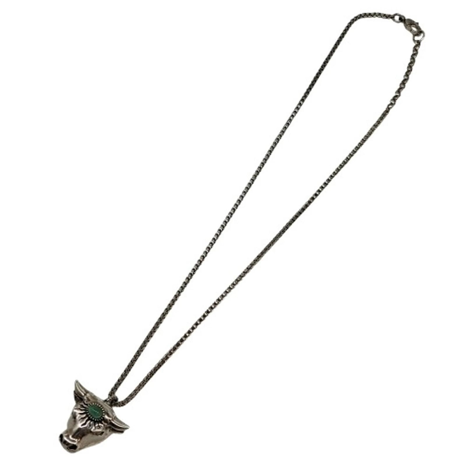 Anger forest bull's head necklace store