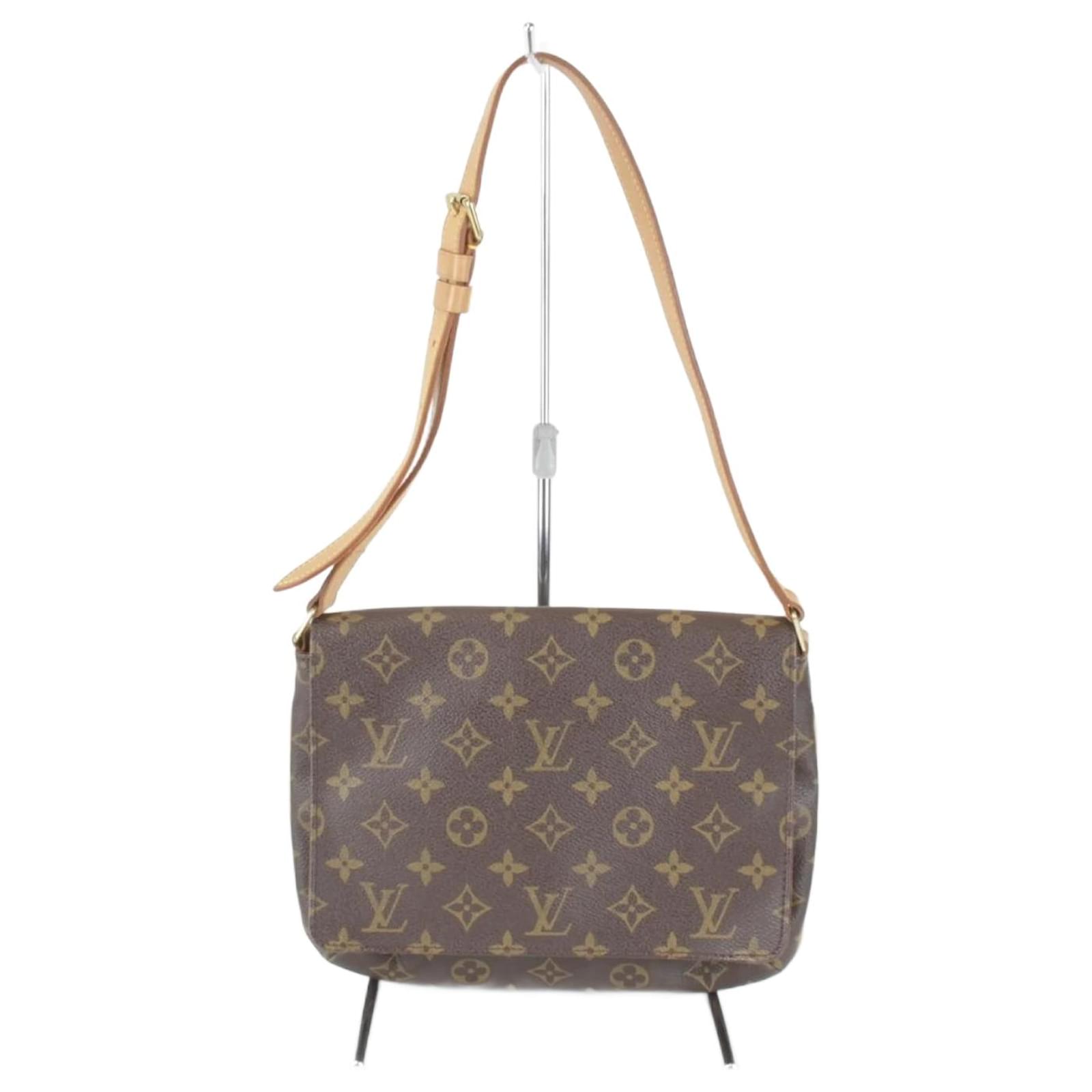Louis Vuitton Musette Tango Shoulder Bag Brown Monogram Patent leather ...