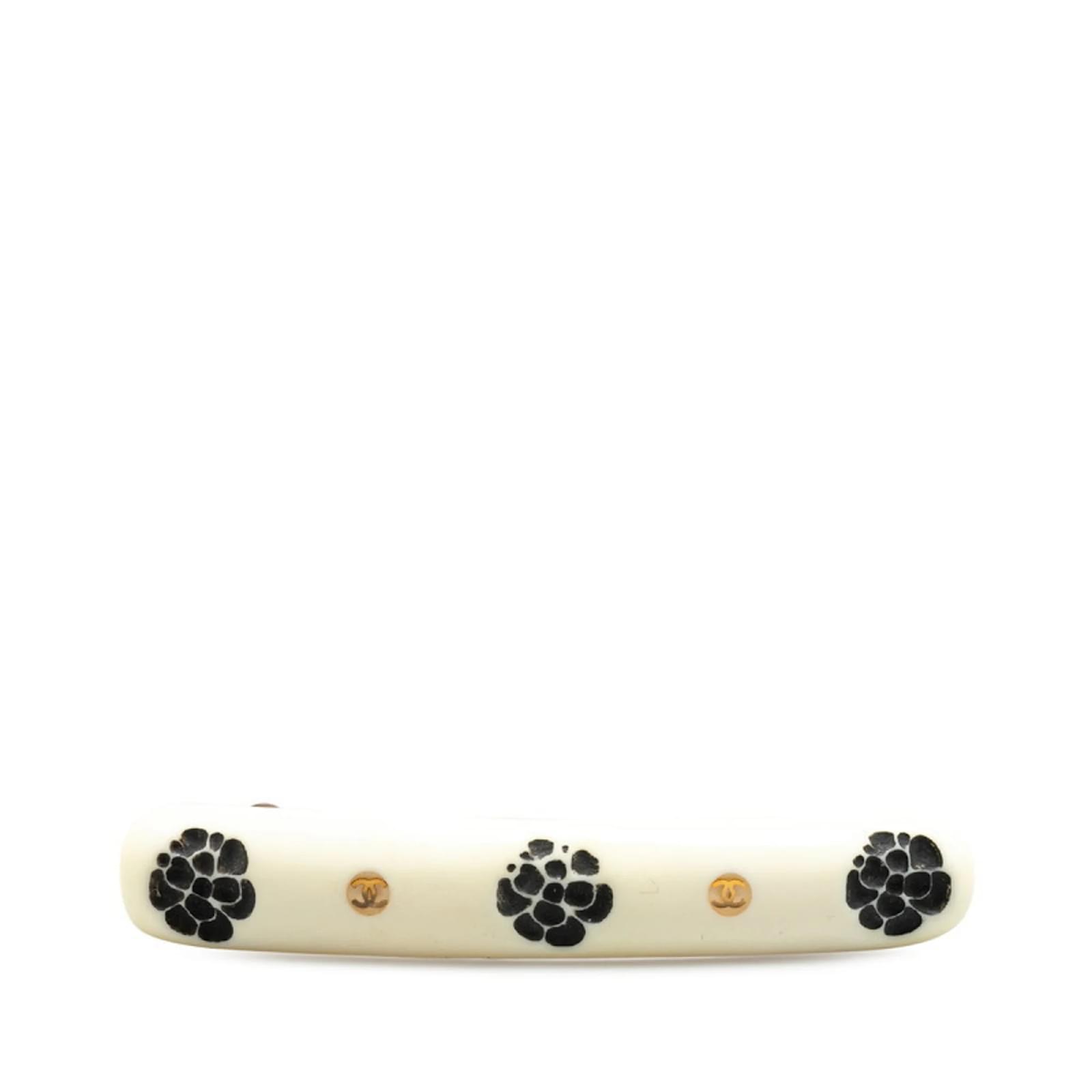 Chanel Coco Mark Flower Motif Barrette White Gold-plated ref.1838561 ...