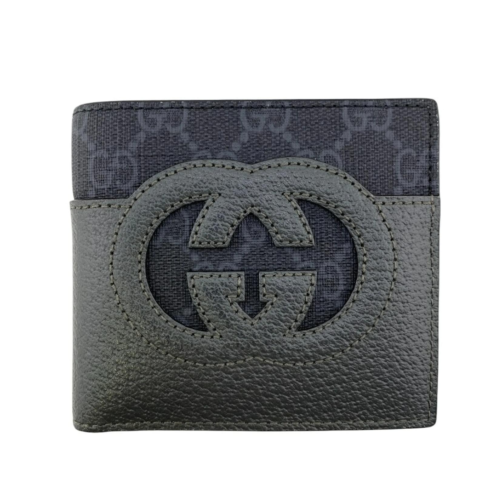 Gucci GG Supreme Bi-fold Coin Wallet Brown Black Cloth ref.1839195 ...