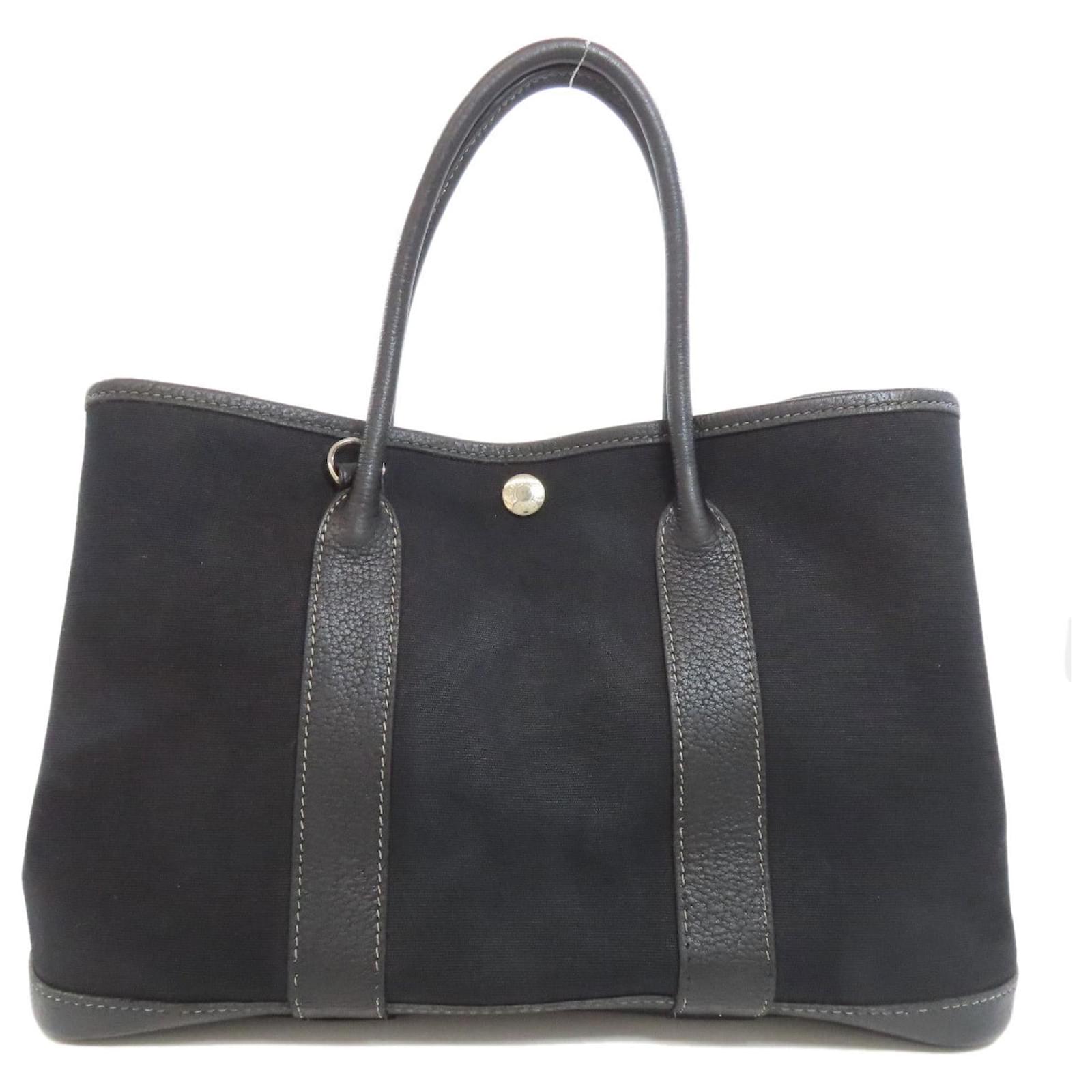 Hermès Hermes Garden TPM Handbag Toile H for Women Black Cloth ref ...
