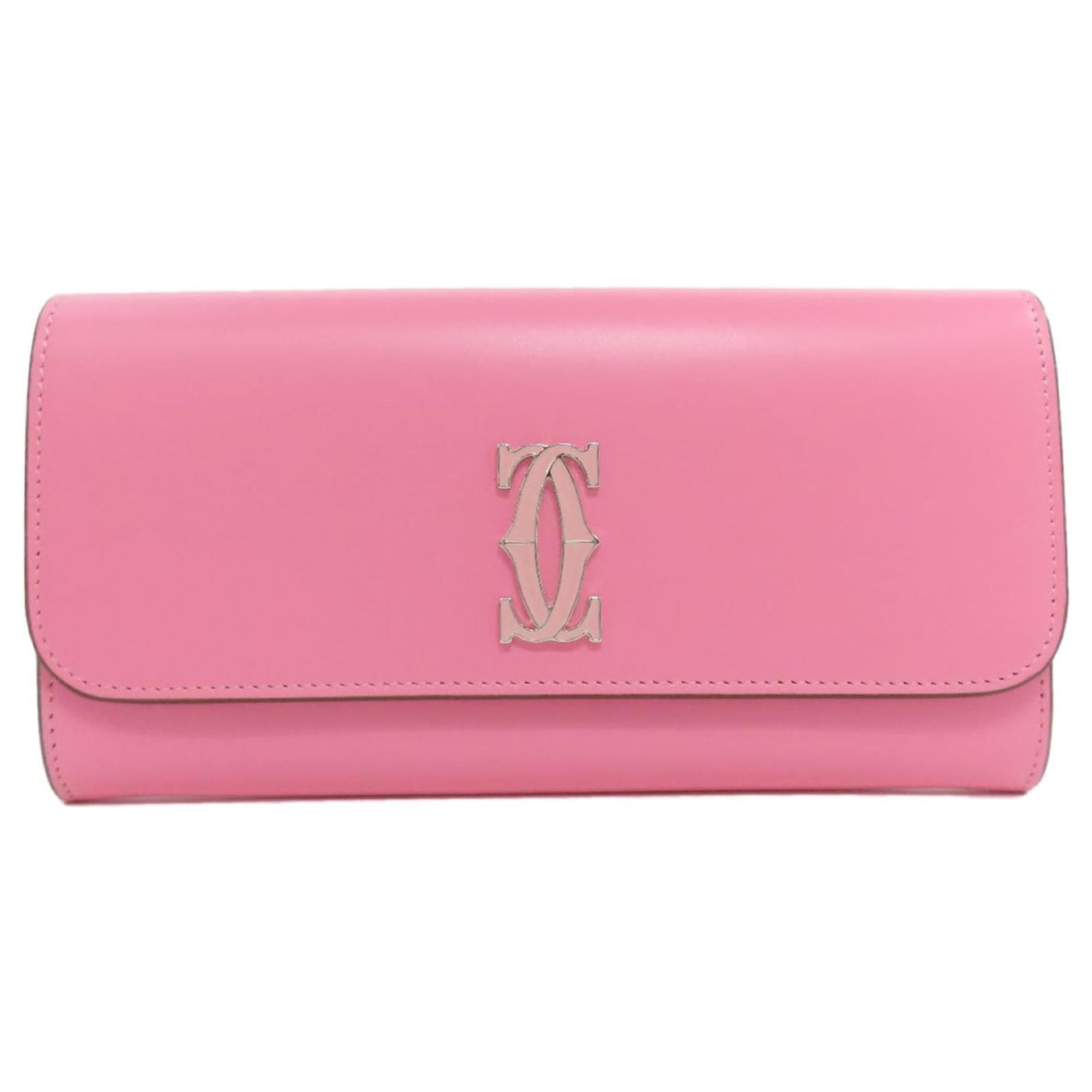 Cartier Double C Long Wallet Pink Leather ref.1839898 - Joli Closet