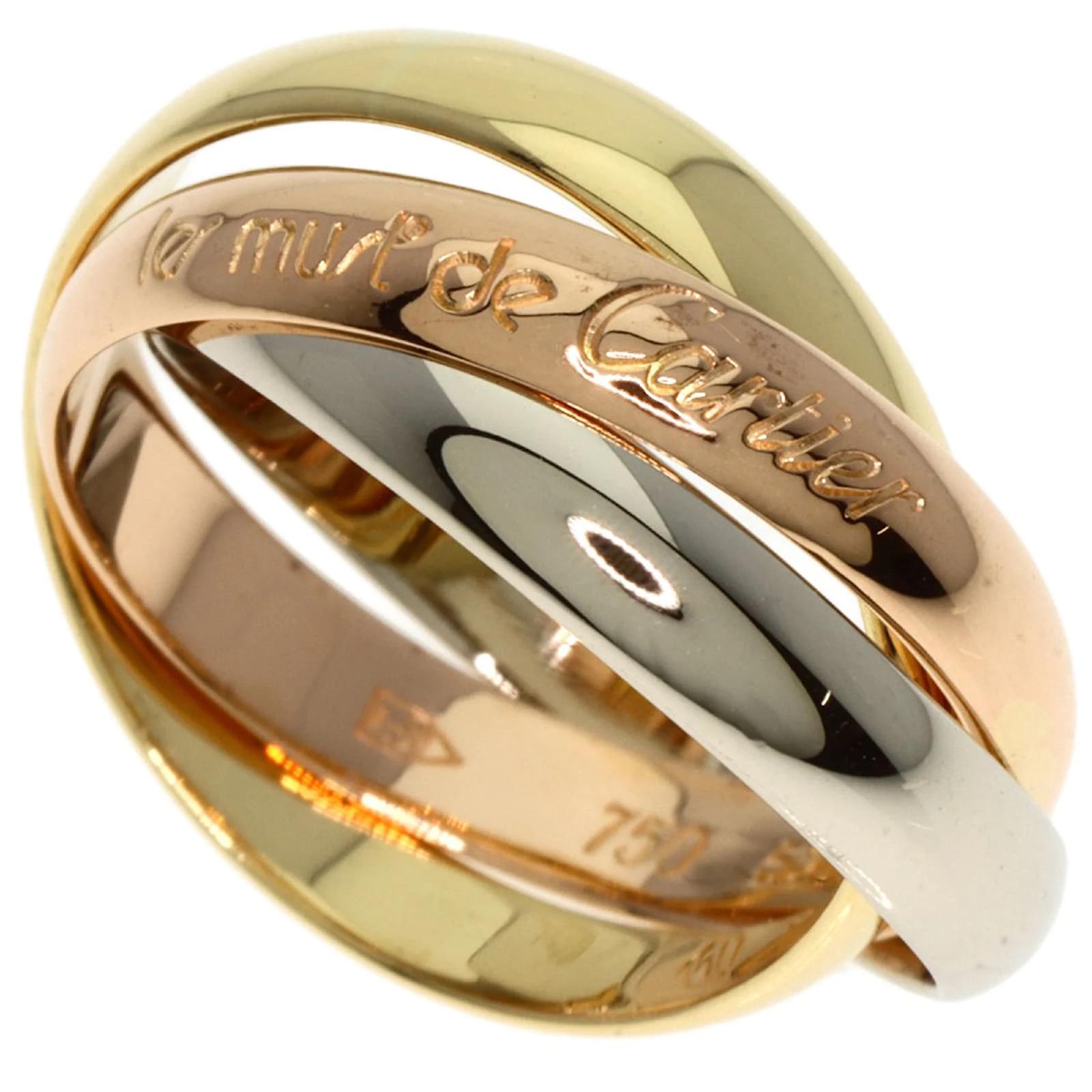 Cartier Trinity Band Ring White gold Yellow gold Pink gold ref.1840240 ...