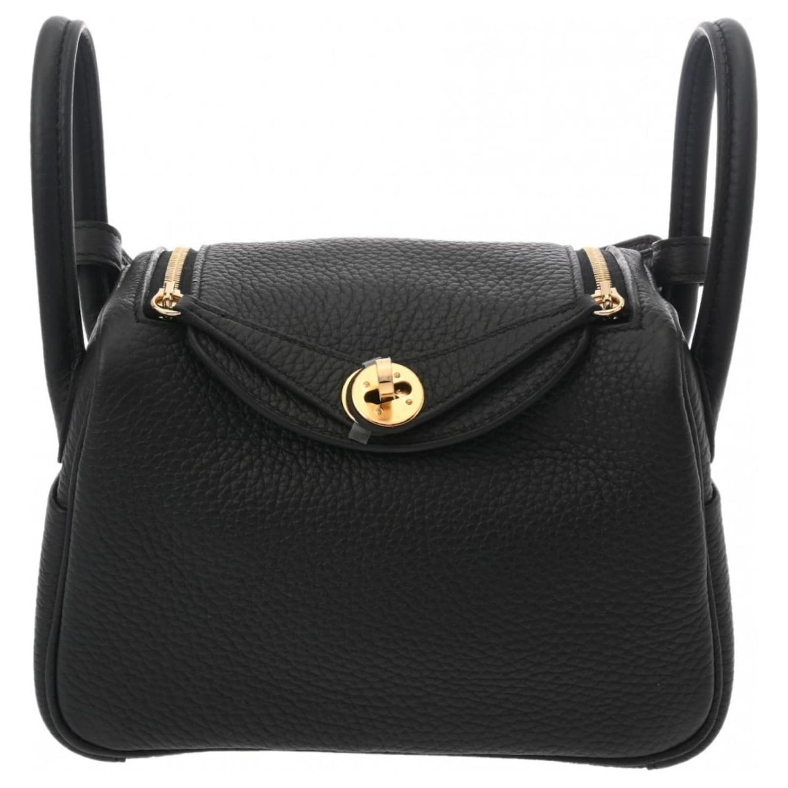Hermès Hermes Lindy Black W Stamp Handbag Leather ref.1840712 - Joli Closet
