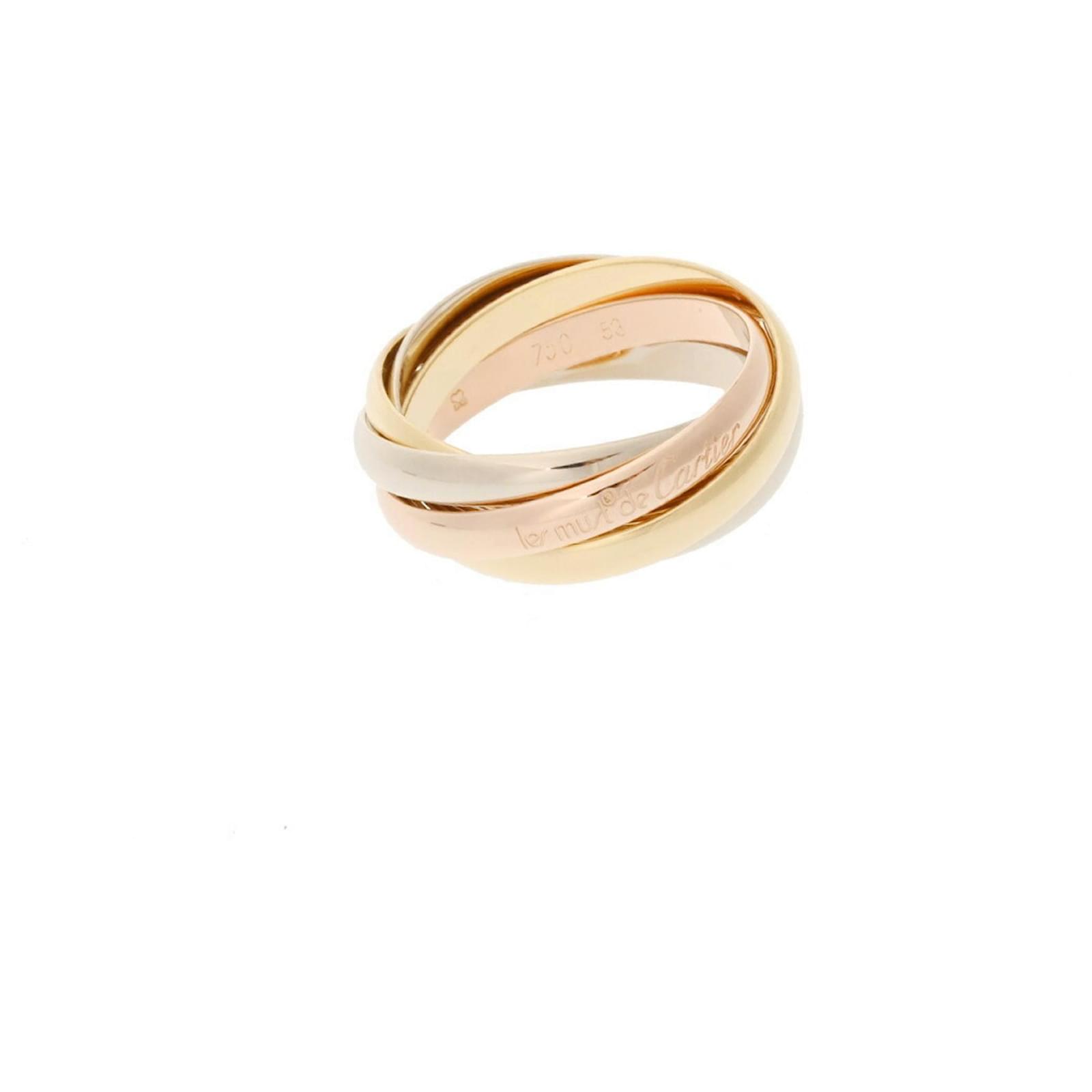 Cartier Trinity Ring in Three Colors White gold Yellow gold Pink gold ...