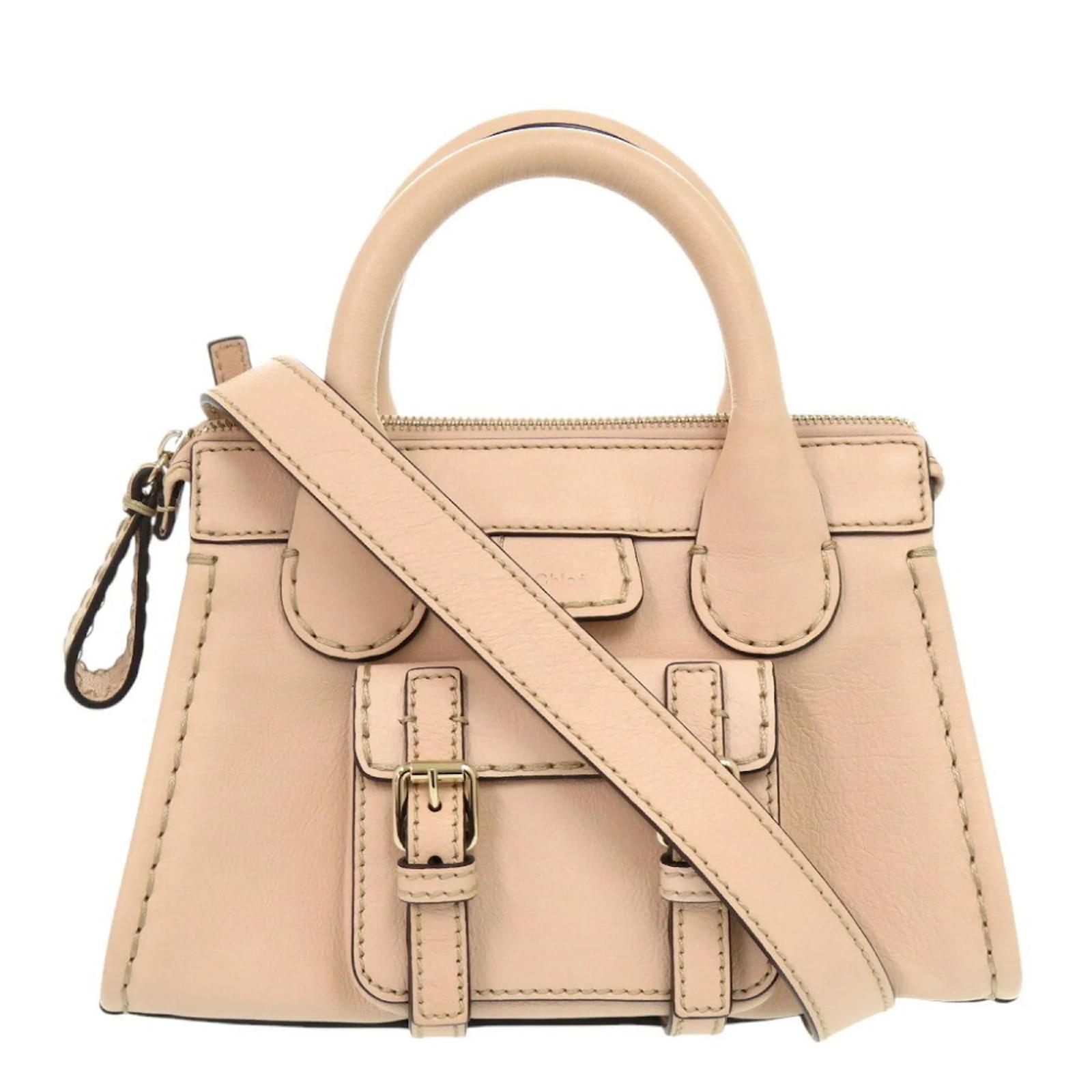 Chloé Edith Leather Shoulder Bag Beige ref.1842037 - Joli Closet