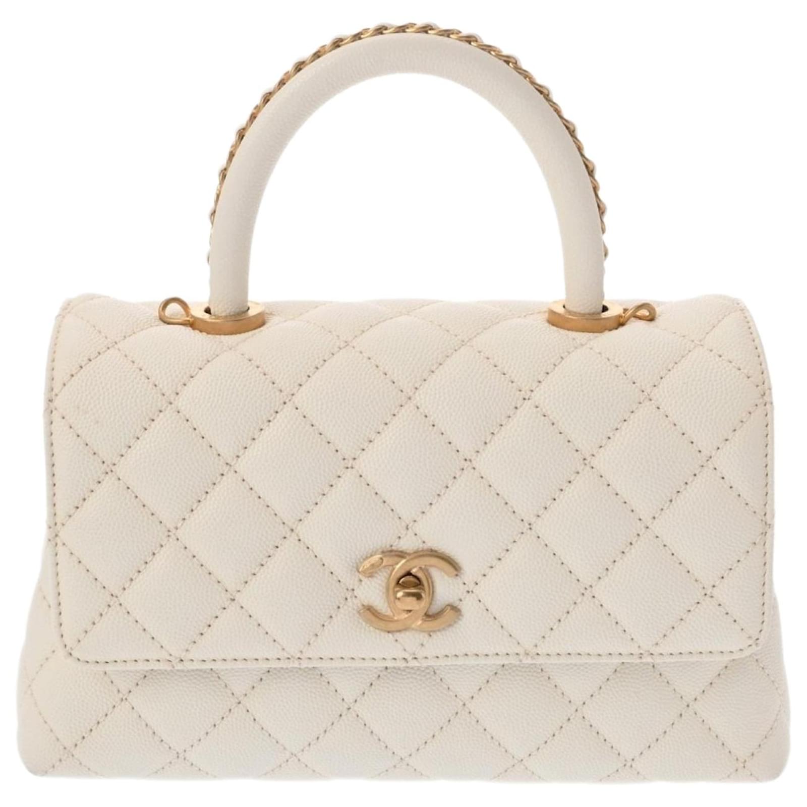 Chanel Coco Handle White Leather ref.1842767 - Joli Closet