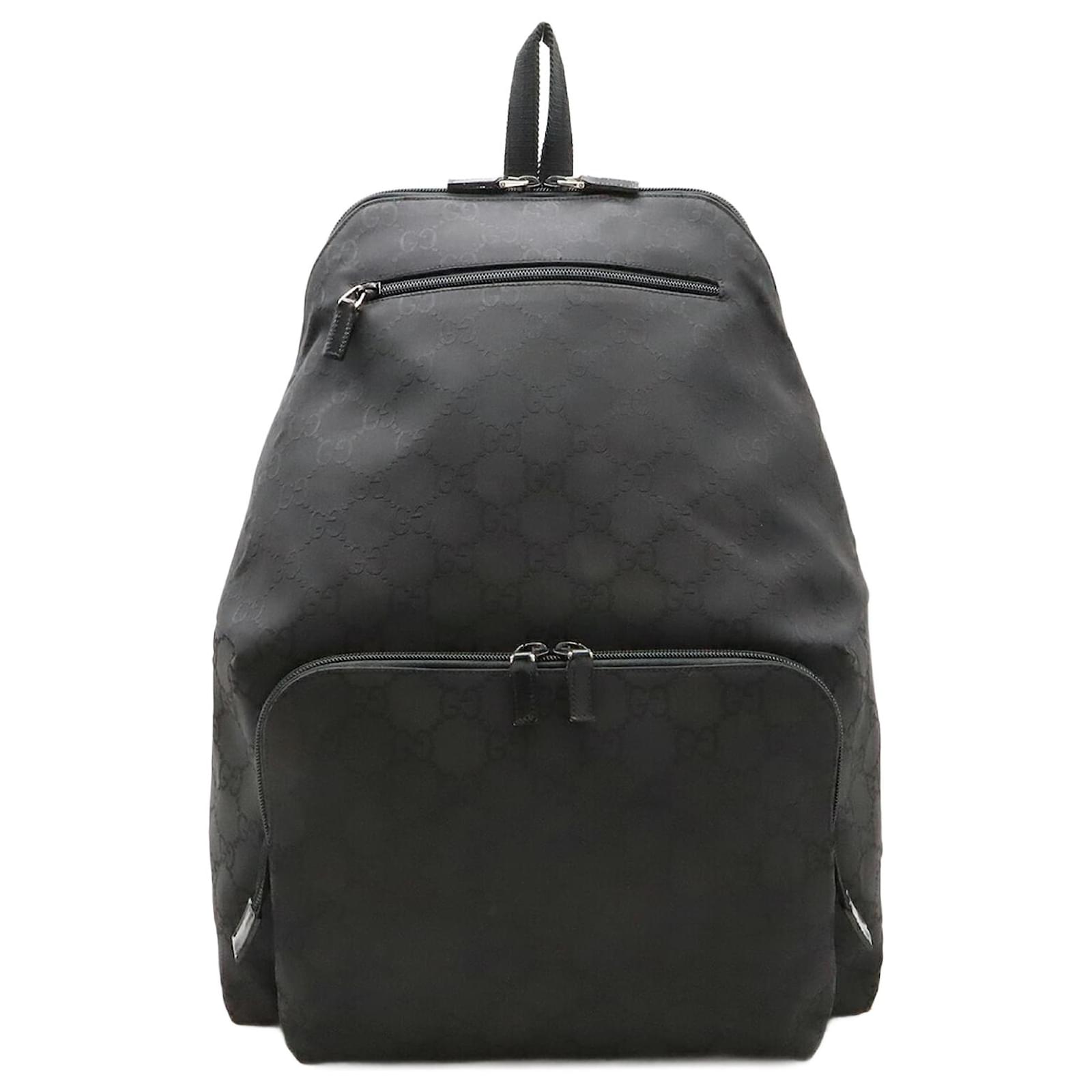 Gucci GG Nylon Backpack Black Leather Cloth ref.1843750 - Joli Closet
