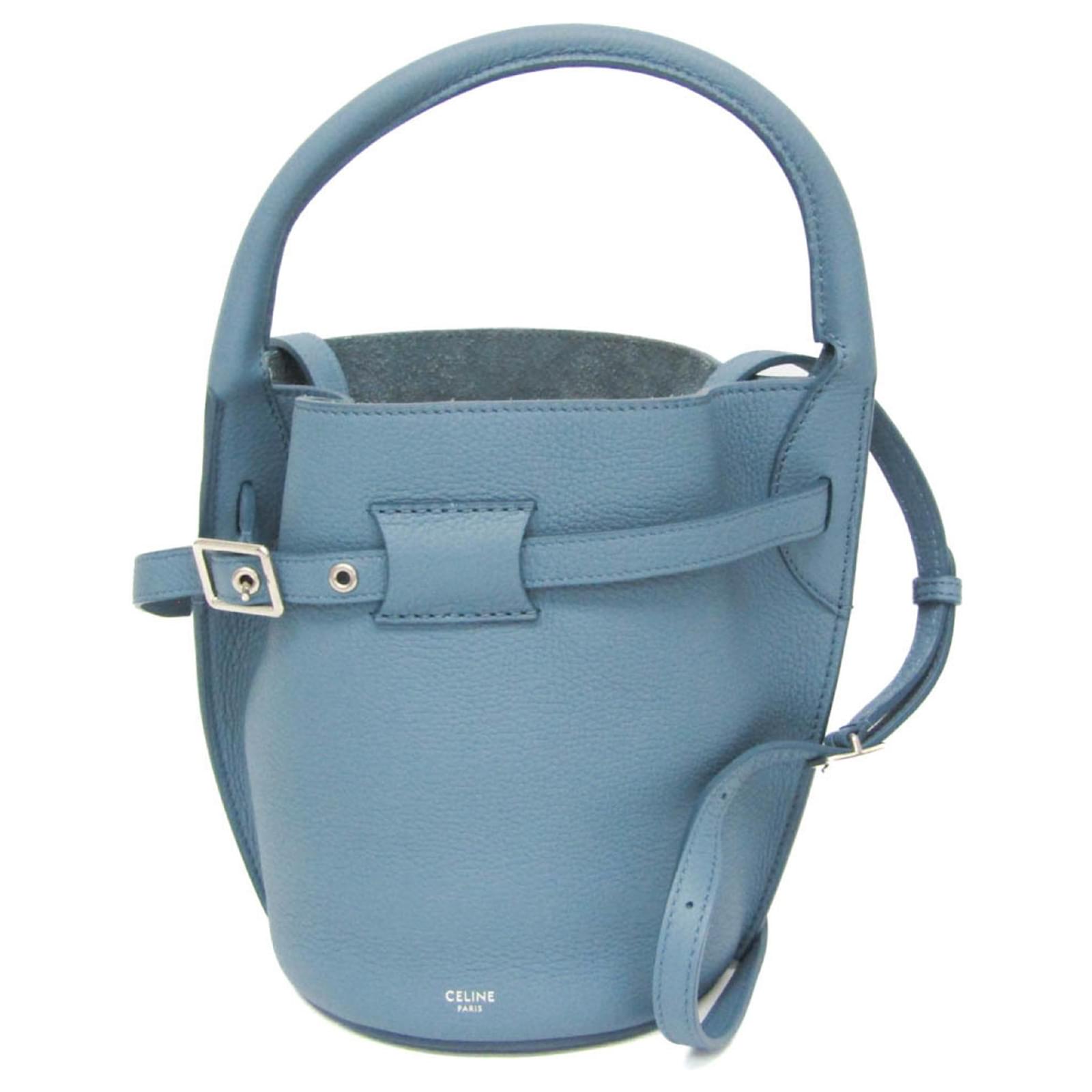Celine Celine Big Bag Bucket Nano 187243A4U Women s Leather Shoulder Bag Blue ref.1847395 Joli Closet