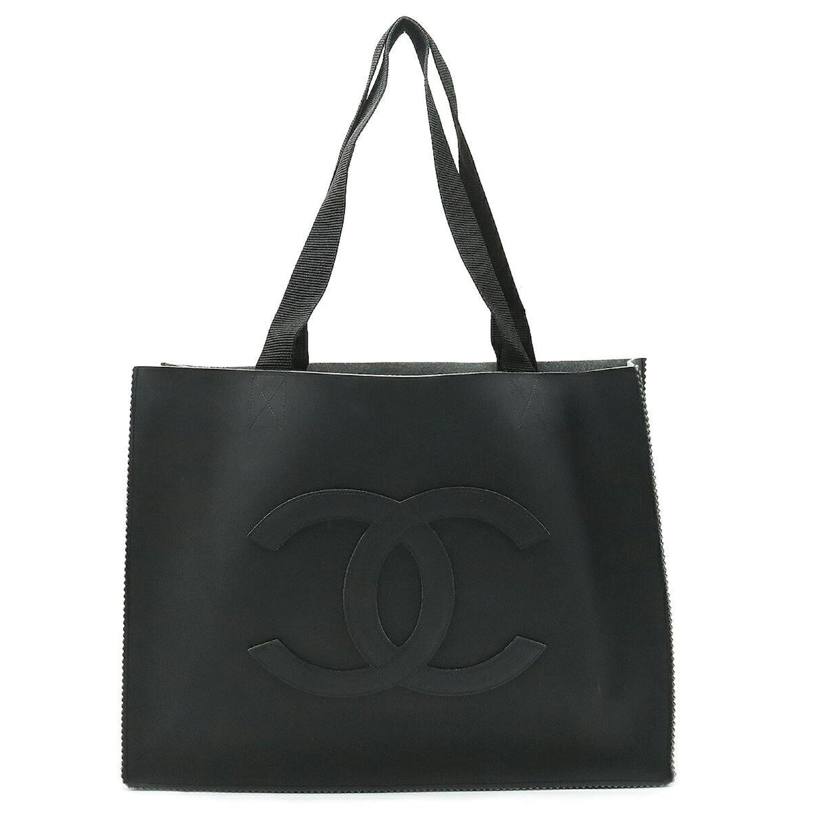 Chanel Coco Mark Rubber Tote Bag Black Plastic ref.1851559 - Joli Closet