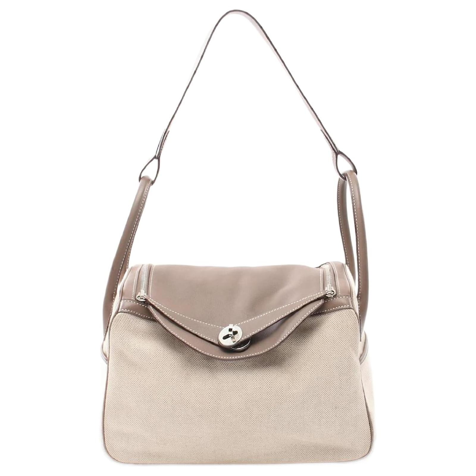 Hermès Hermes Lindy 30 Shoulder Bag Ivory/Beige Leather ref.1852108 ...