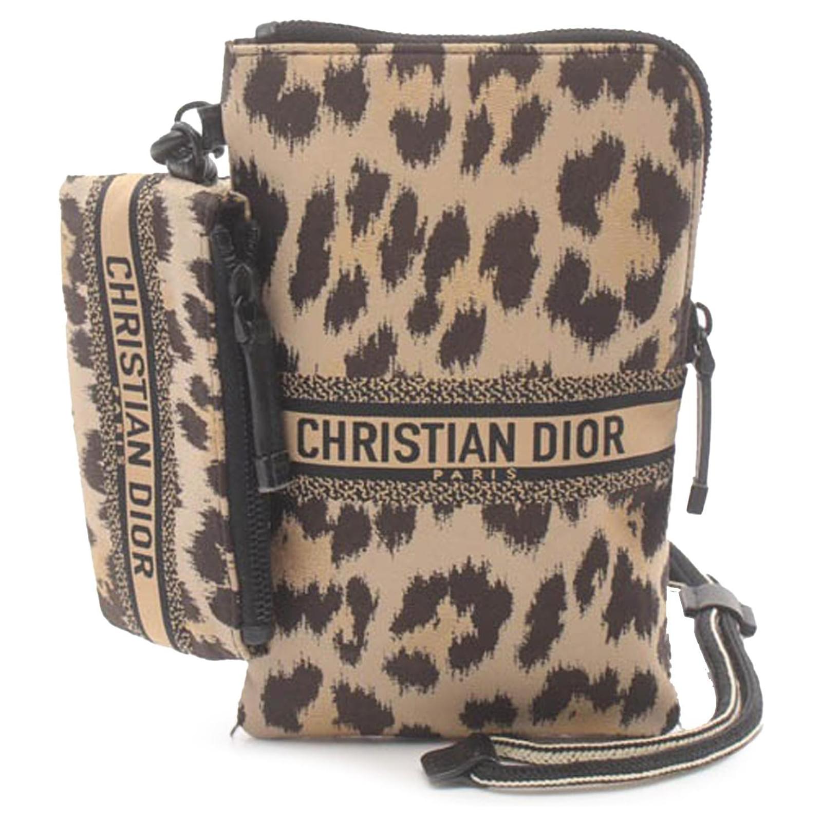 Brown Dior Technical Fabric Mizza DiorTravel Multifunction Pouch ...