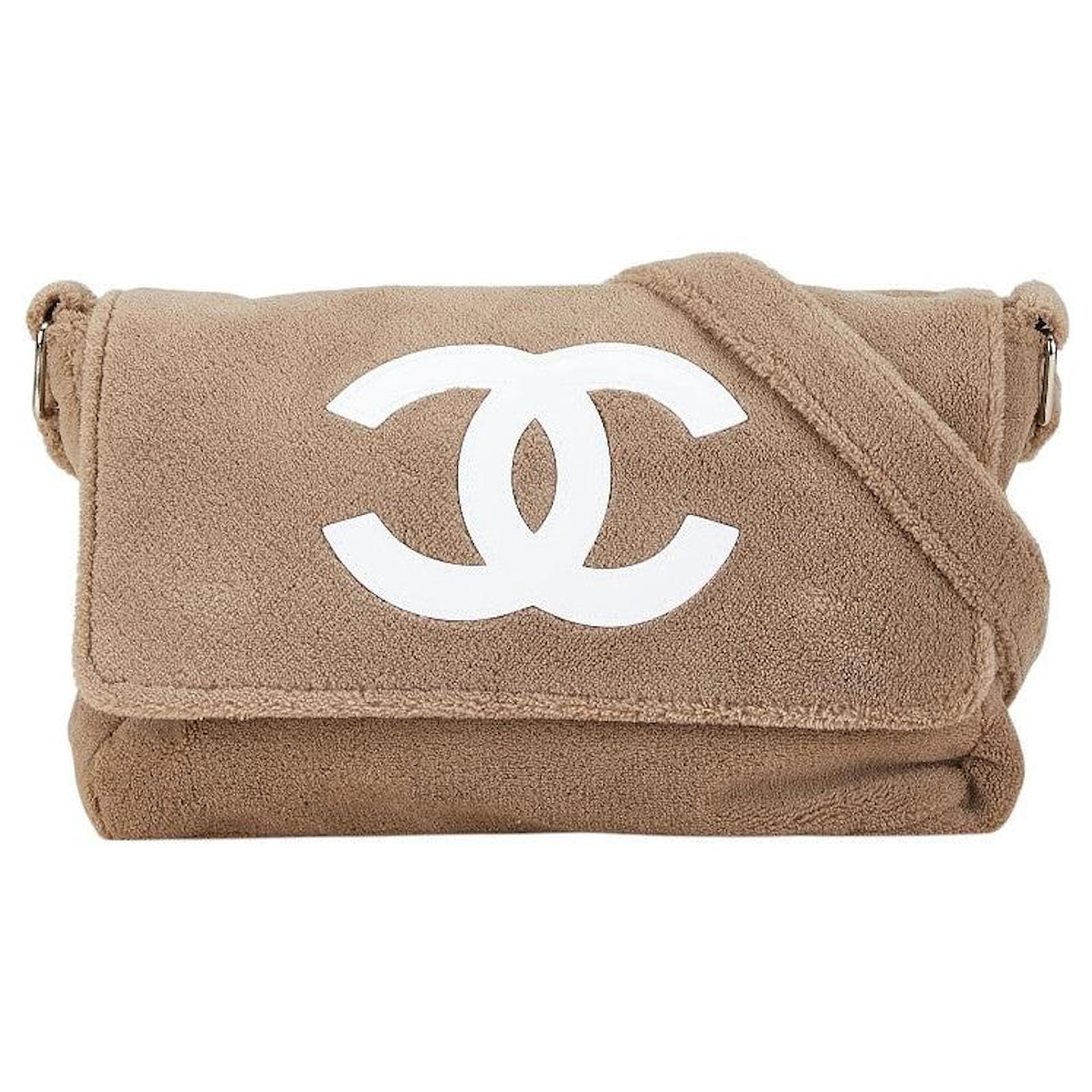 Chanel Coco Mark Shoulder Bag Beige White Grey Plastic ref.1853406 ...