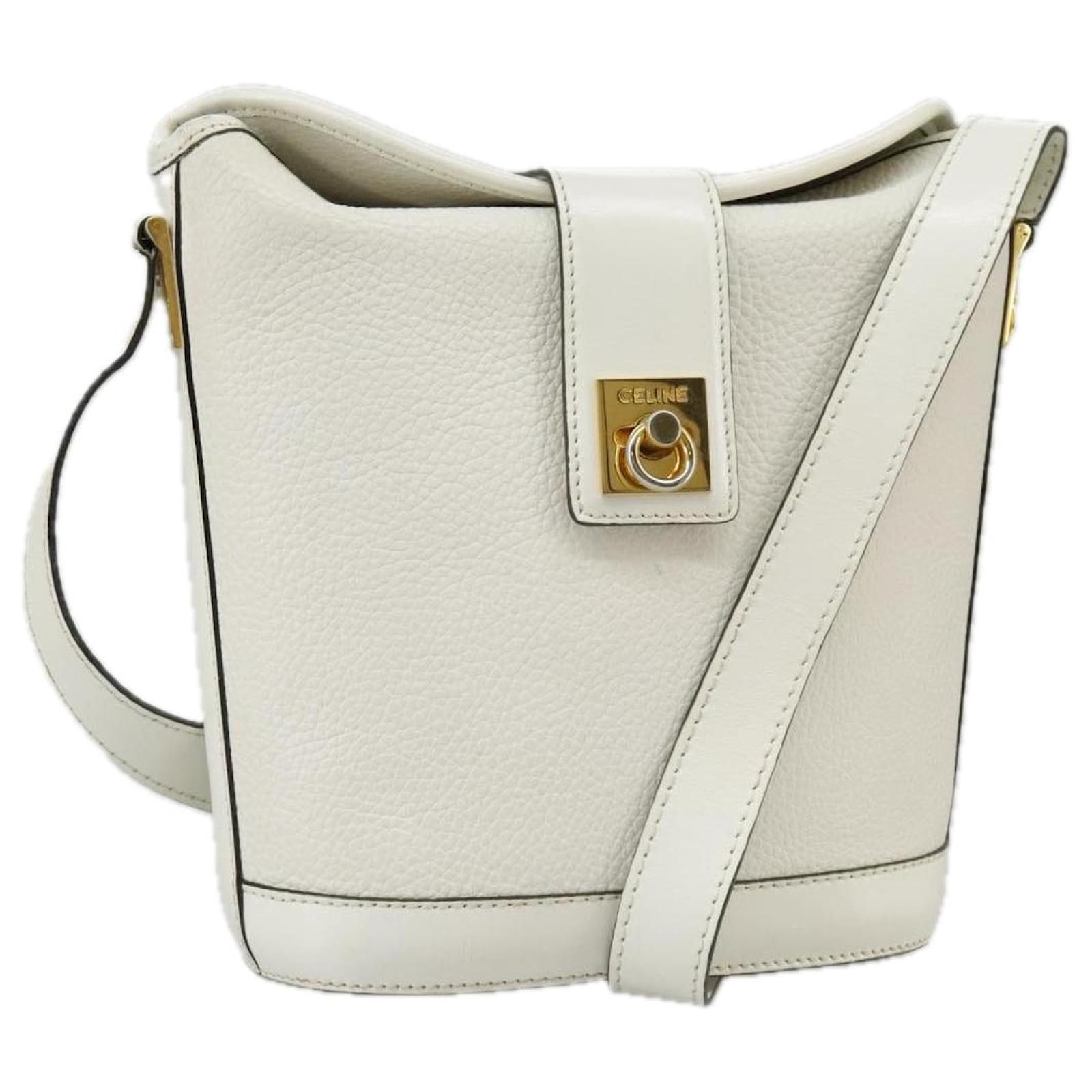 Céline Bucket 16 White Leather ref.1853844 - Joli Closet