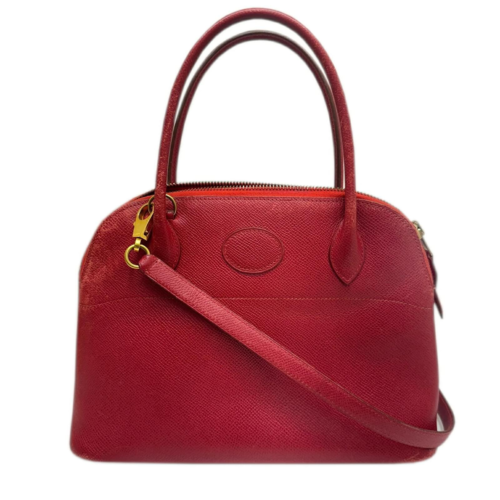 Hermès Hermes Bolide 27 Handbag in Rouge Garance Red Leather ref ...